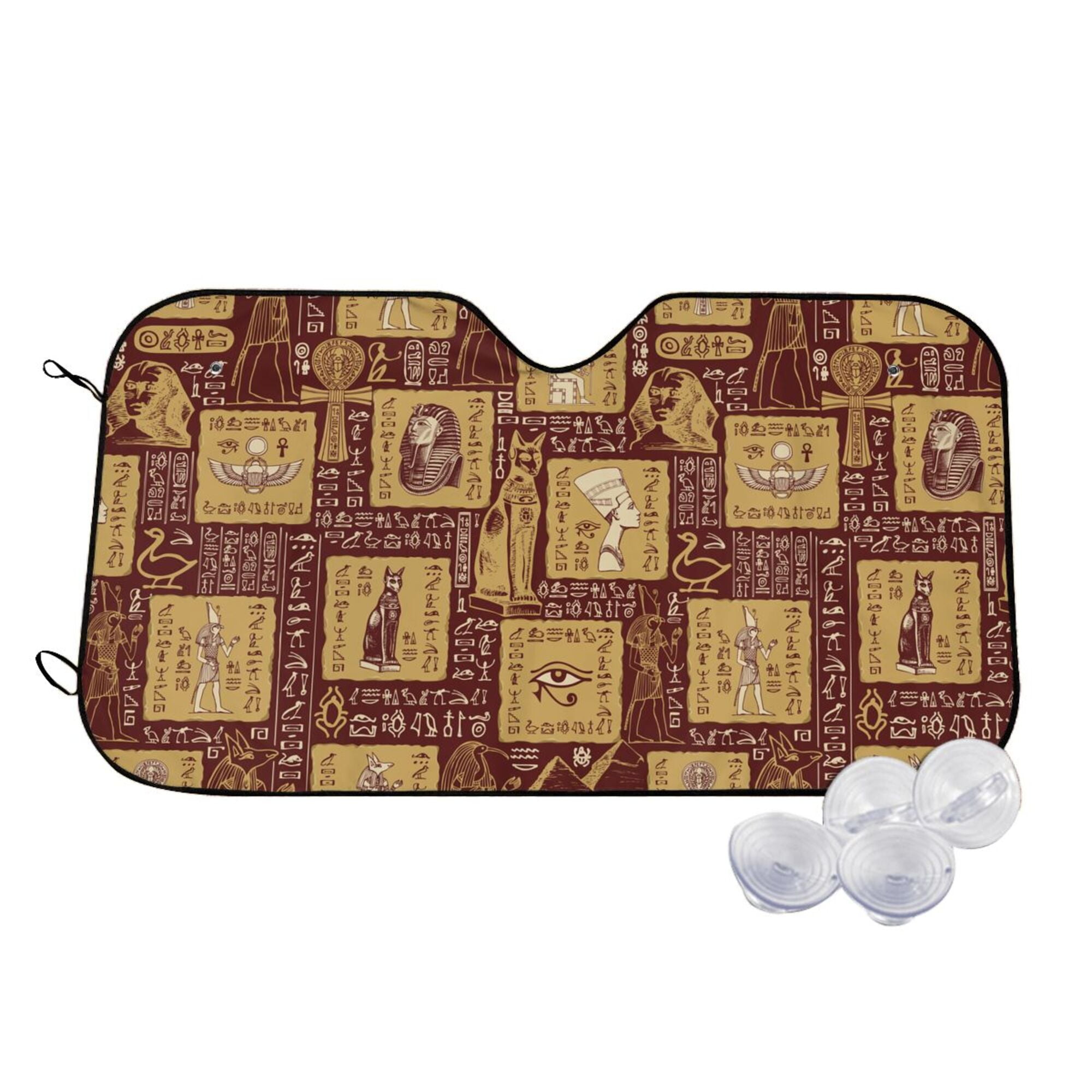 TEQUAN Sunshade for Car Windshield, Ancient Egyptian Hieroglyphs ...