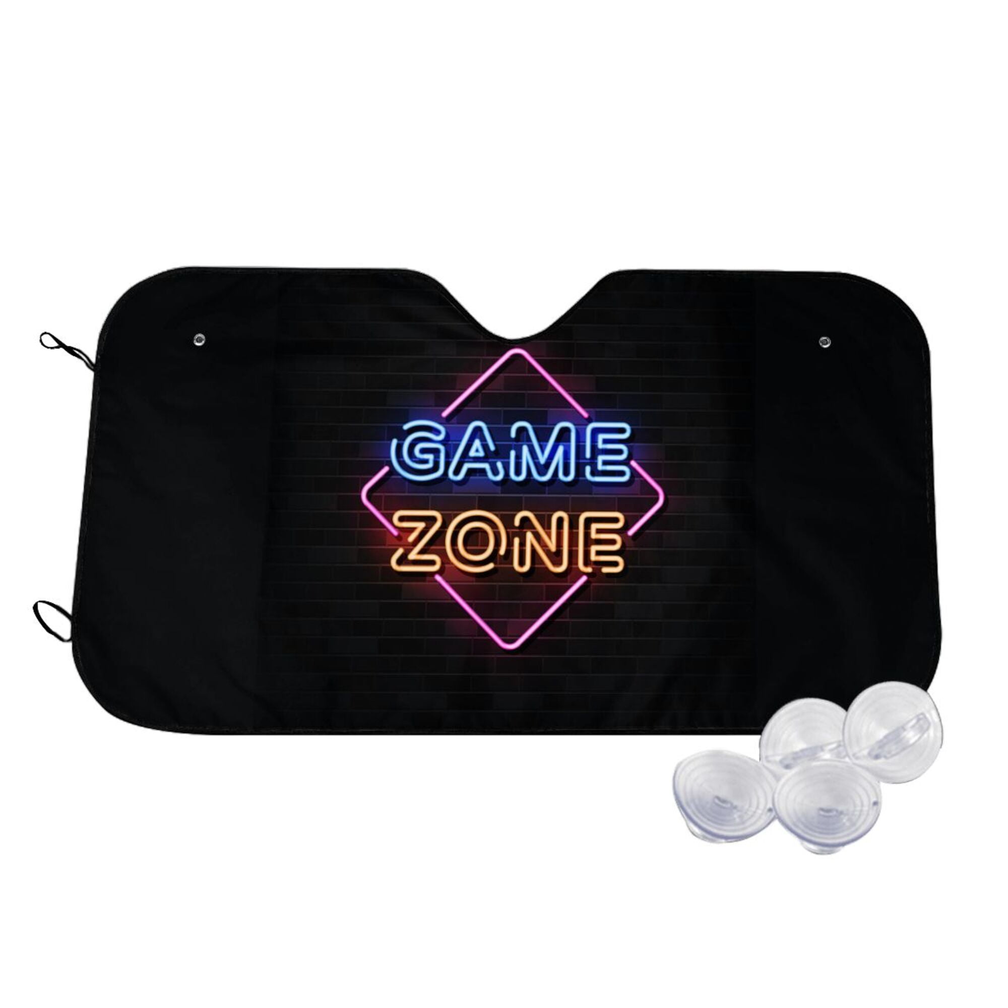 TEQUAN Sunshade for Car Windshield, Game Zone Neon Signs Pattern Car ...