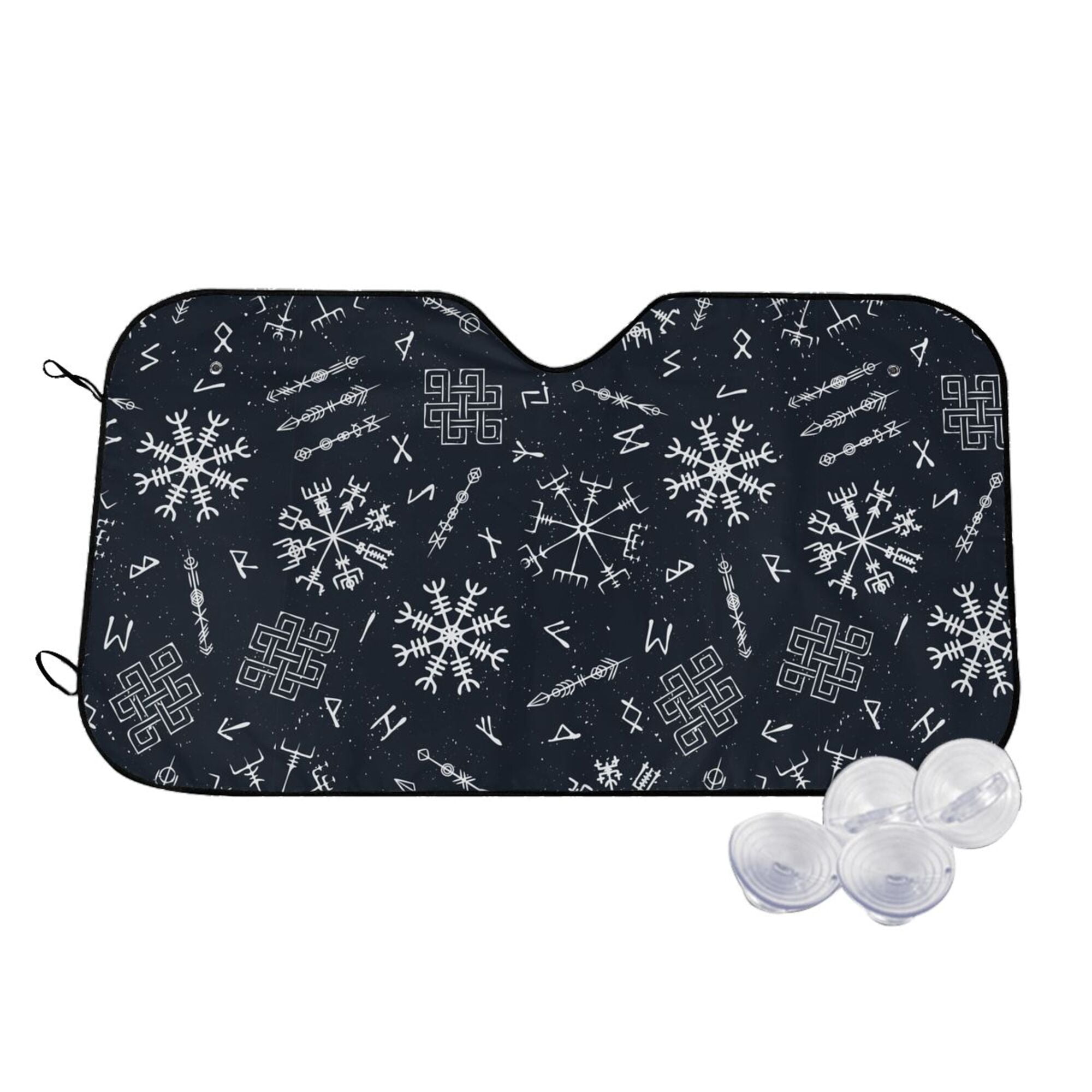 TEQUAN Sunshade for Car Windshield, Viking Runes Occult Symbols Pattern ...