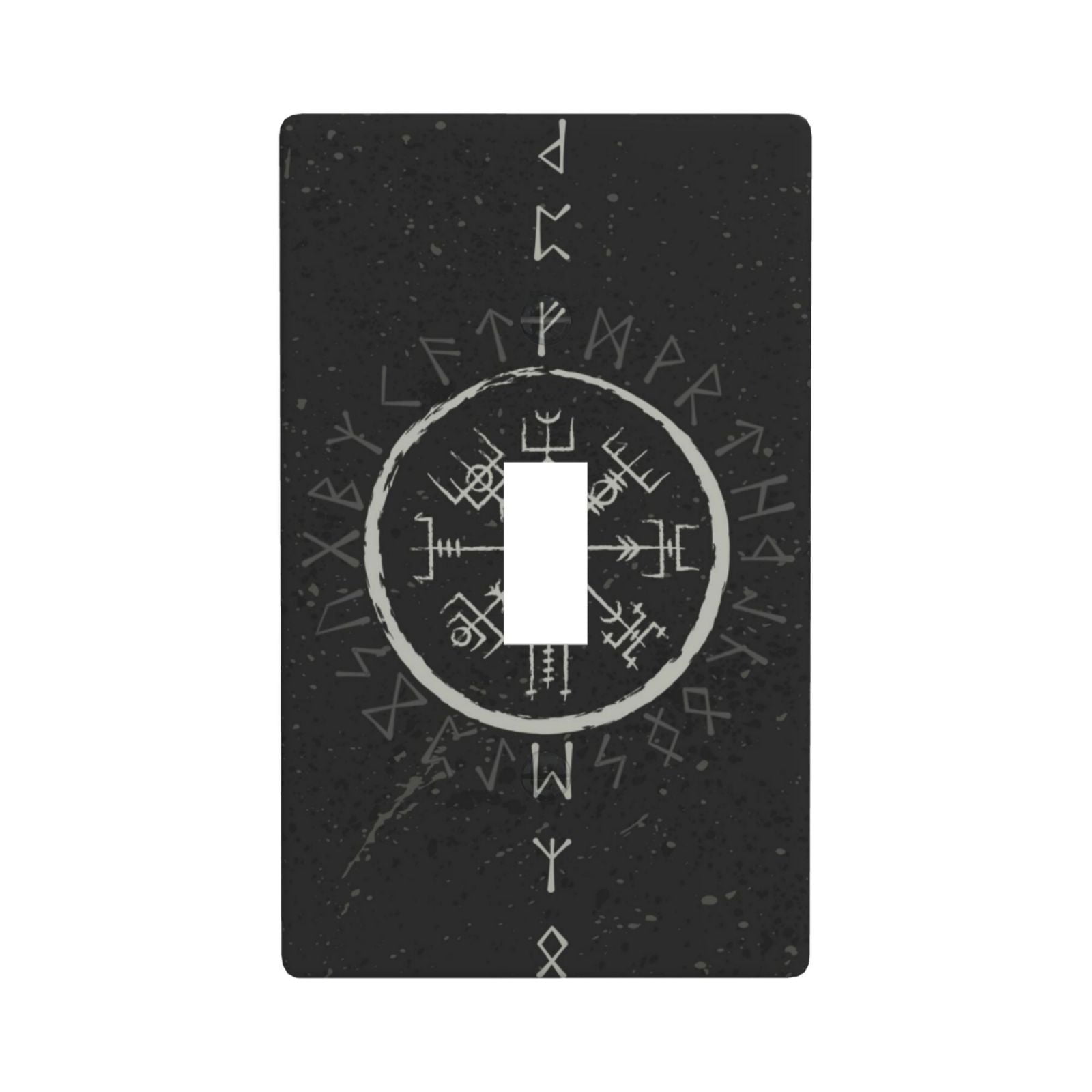 TEQUAN Toggle Light Switch Wall Plate, Ancient Viking Runic Symbols ...