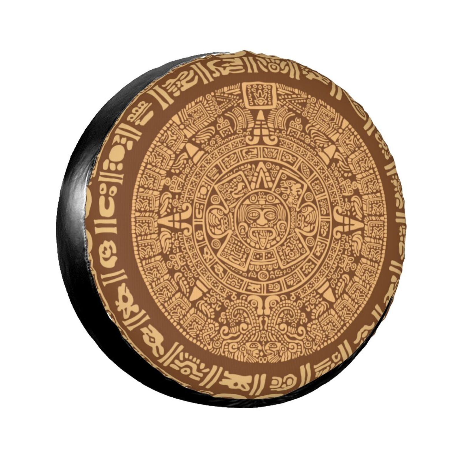TEQUAN Universal Waterproof Spare Tire Cover, Dustproof Sun Protection Ancient Maya and Toltecs ...