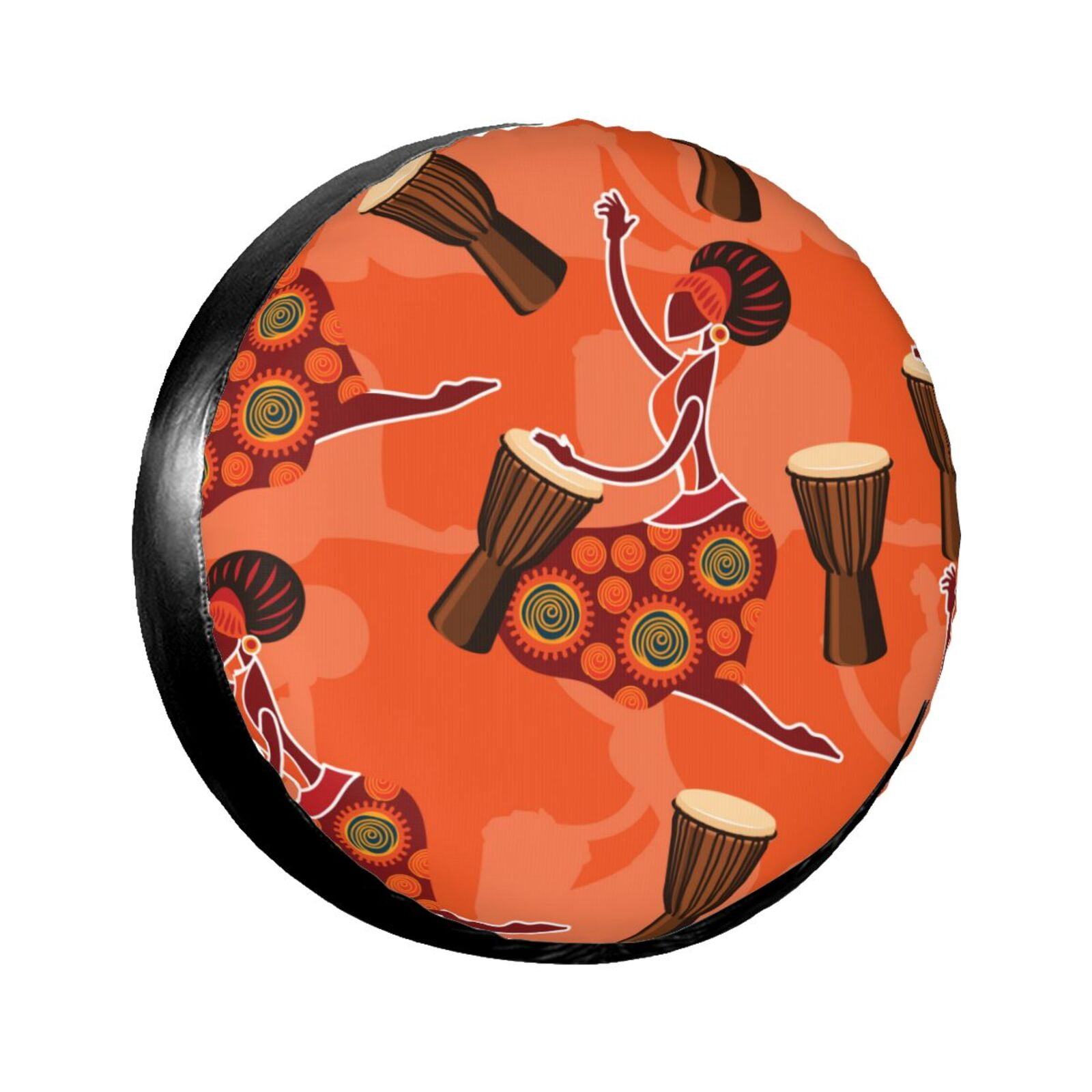 TEQUAN Universal Waterproof Spare Tire Cover, Dustproof Sun Protection Ethnic Dancer Drummer ...