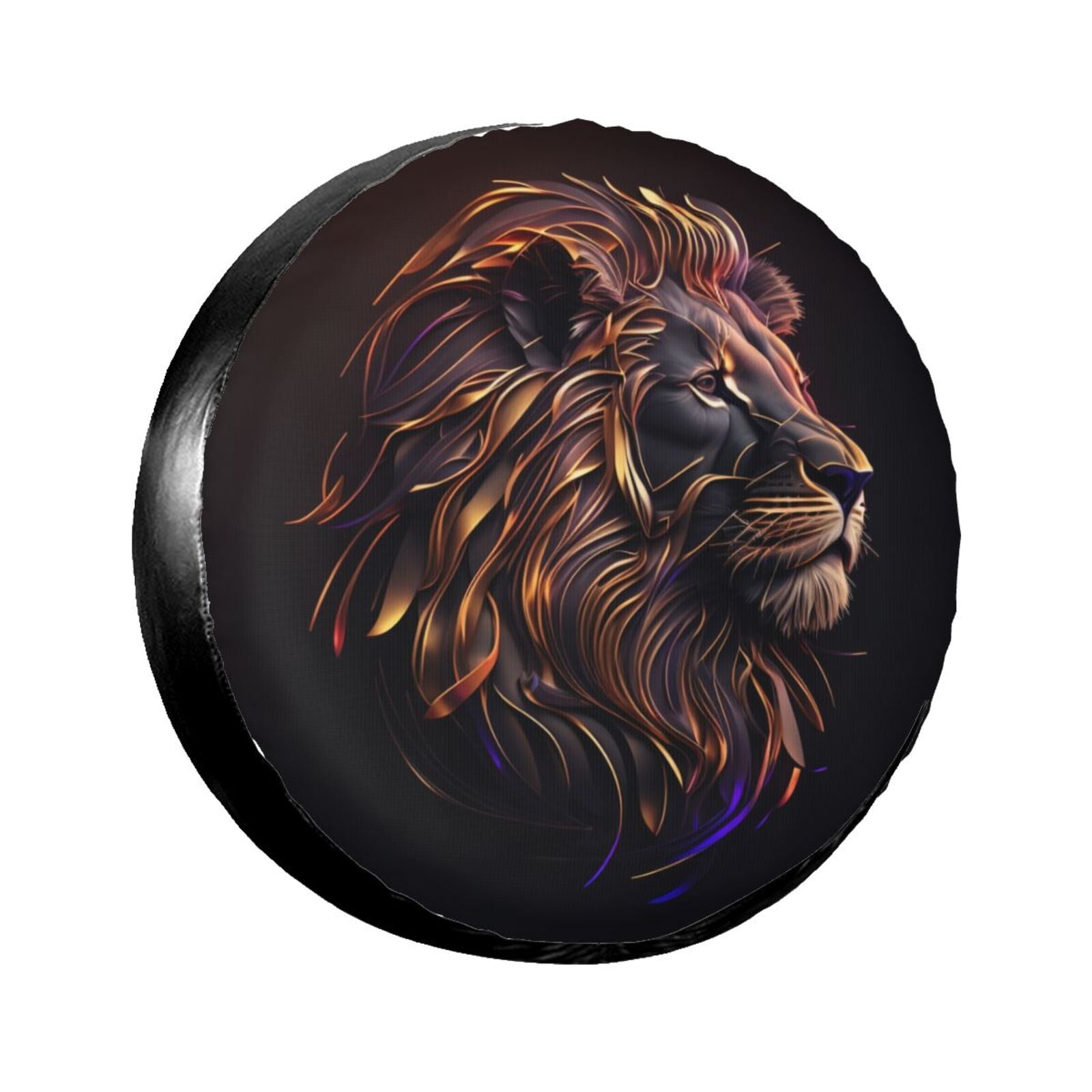 TEQUAN Universal Waterproof Spare Tire Cover, Dustproof Sun Protection Lion Feline Predator ...