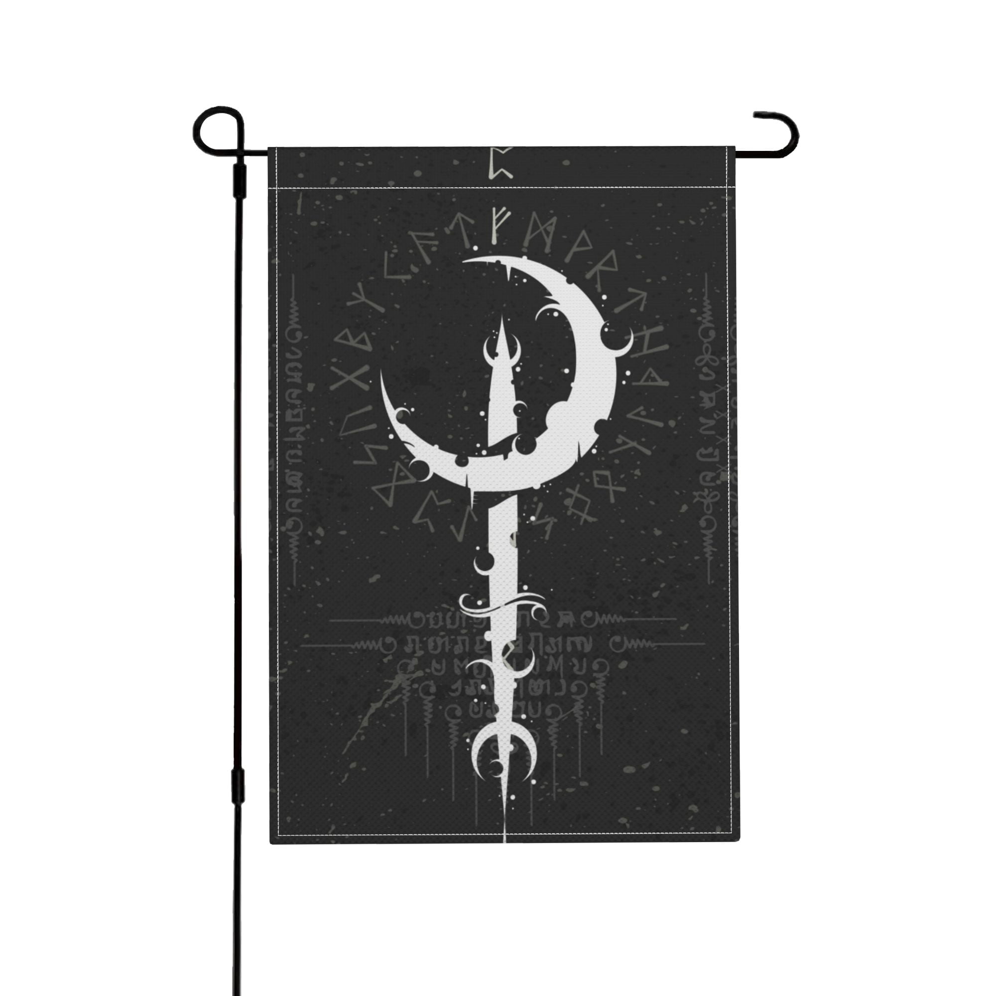 TEQUAN Viking Occult Moon Symbols Garden Flags, 18 x 12 inch Double ...