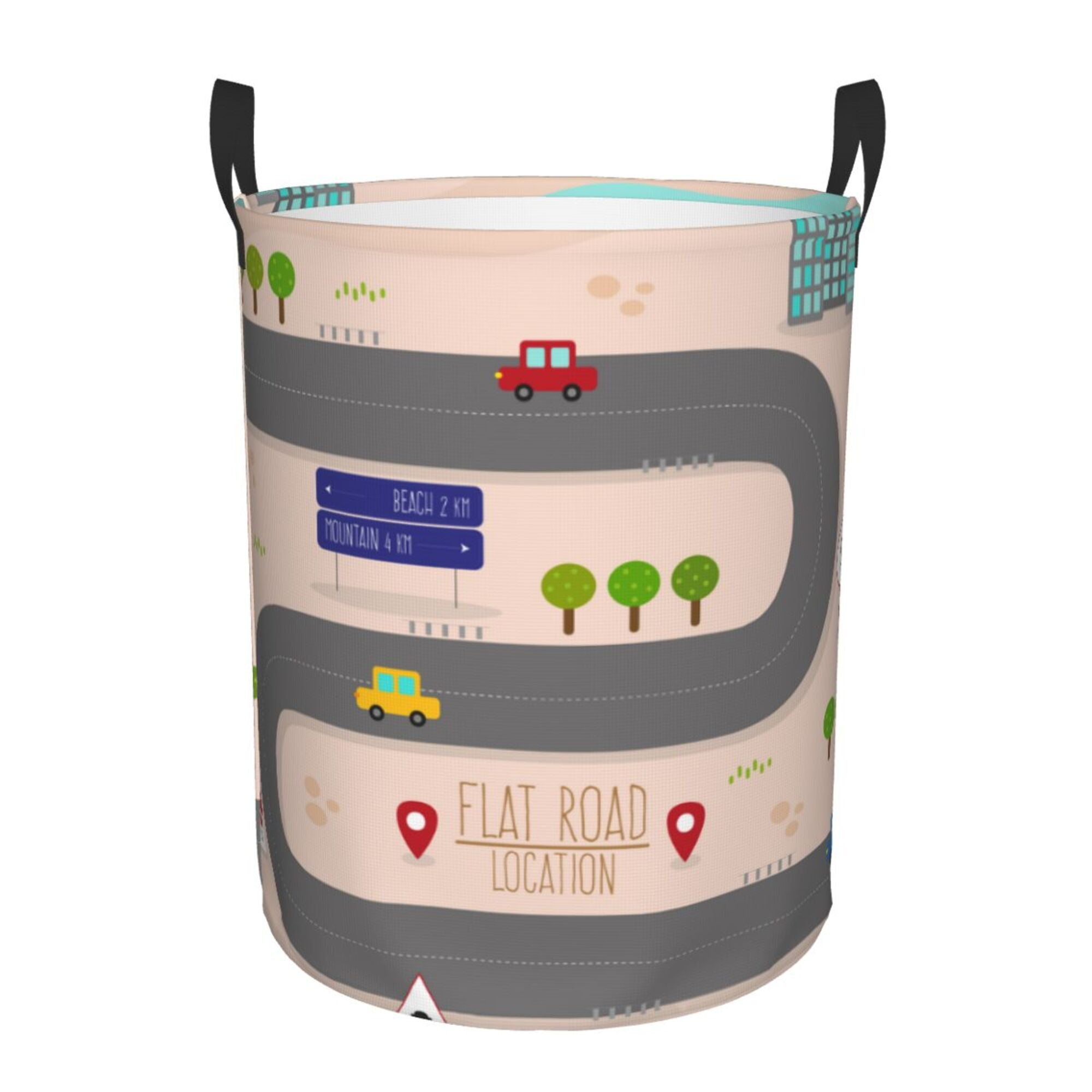 TEQUAN Waterproof Laundry Hampers, Abstract City Road Map Pattern ...