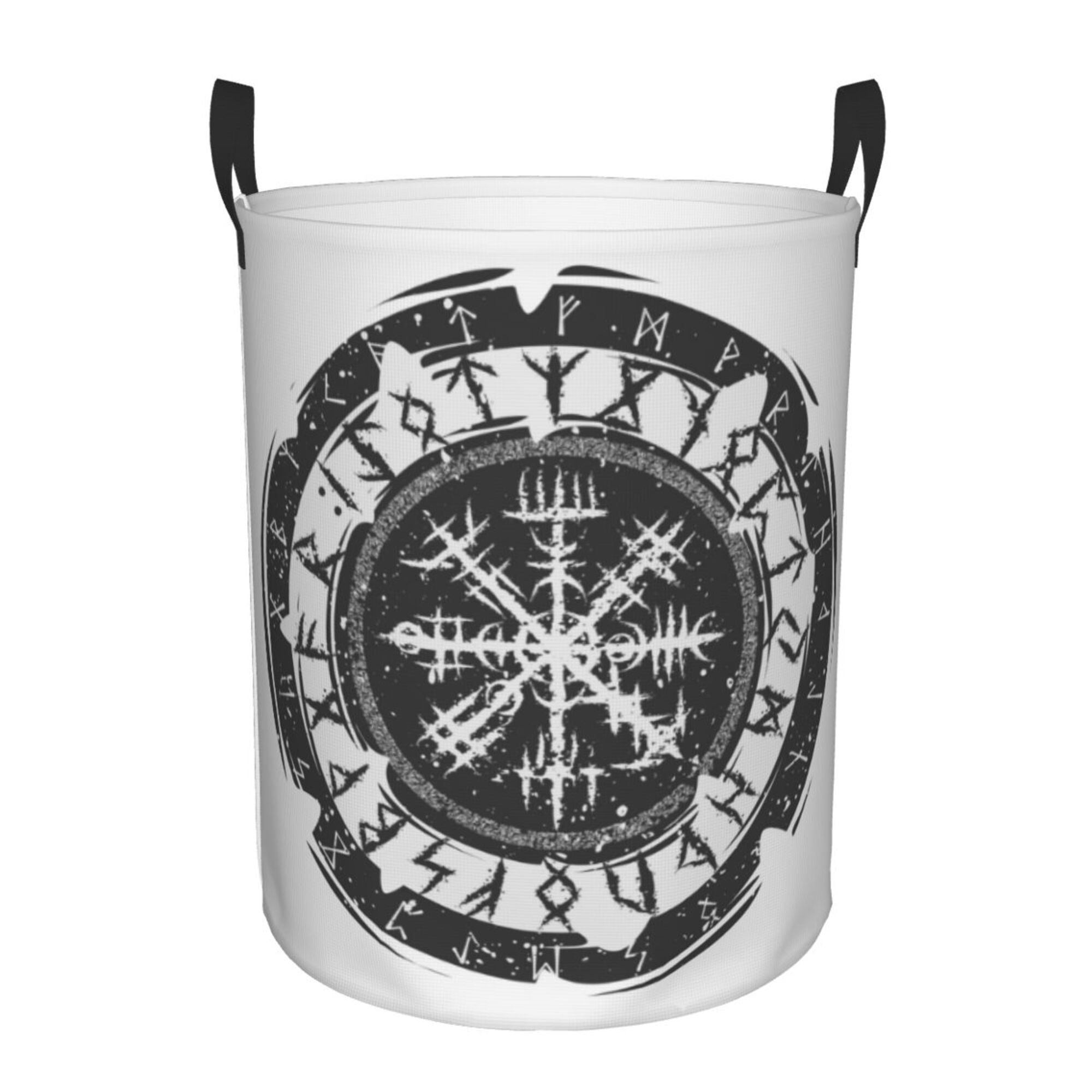 TEQUAN Waterproof Laundry Hampers, Ancient Viking Rune Dark Circle ...