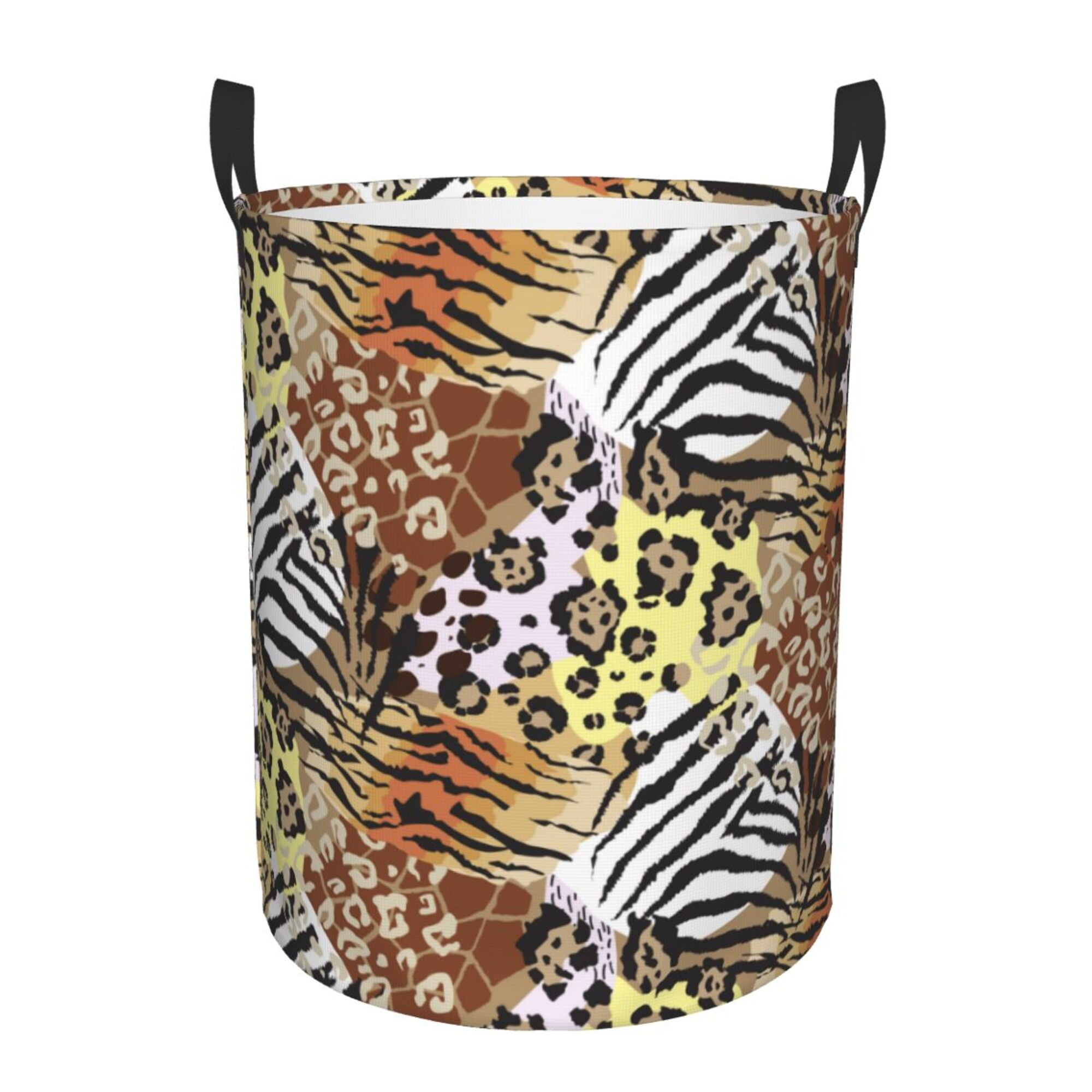 TEQUAN Waterproof Laundry Hampers, Animals Zebra Leopard Motifs Pattern ...