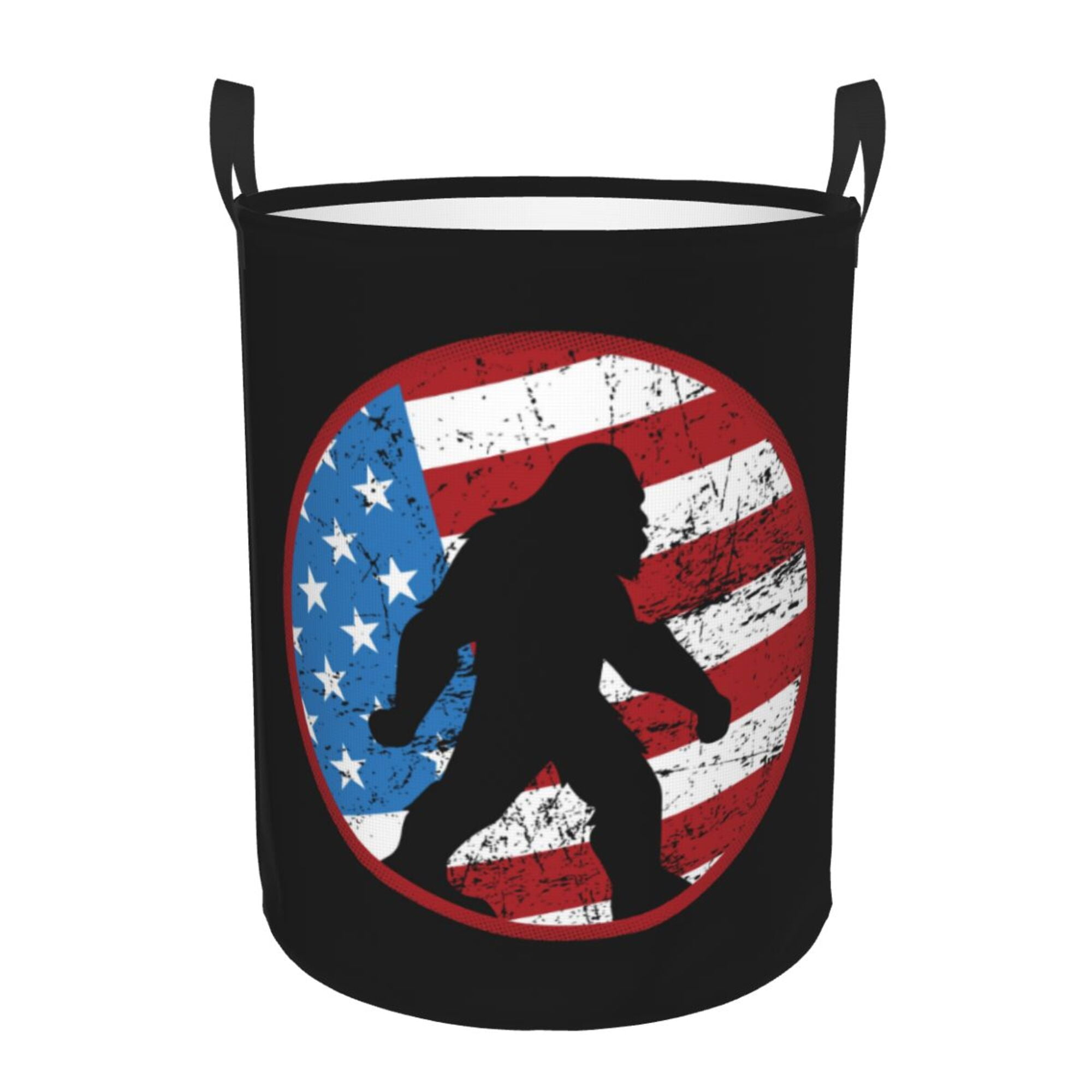 TEQUAN Waterproof Laundry Hampers, Big Foot Patriotic Red Flag Pattern ...