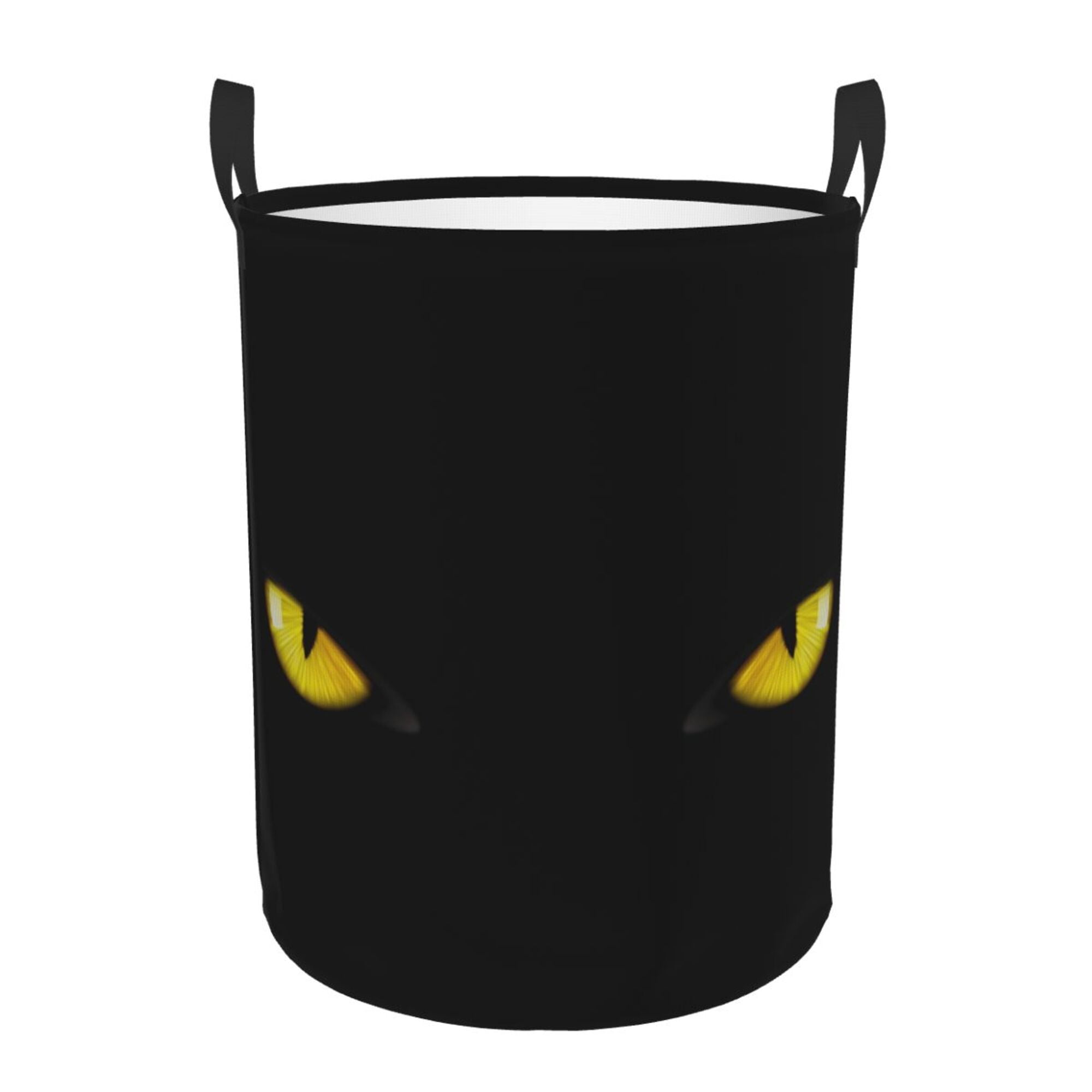 TEQUAN Waterproof Laundry Hampers, Black Yellow Eyes Pattern Clothes ...