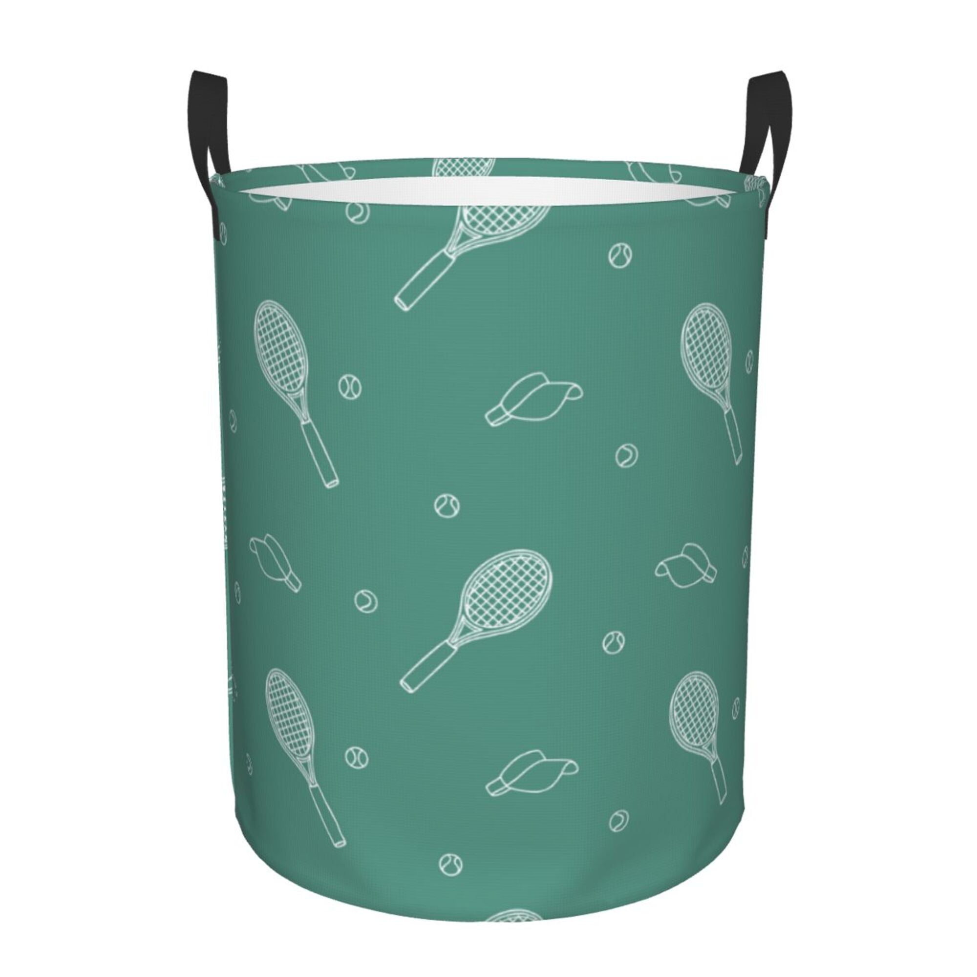 TEQUAN Waterproof Laundry Hampers, Blue Tennis Racket Sports Pattern ...