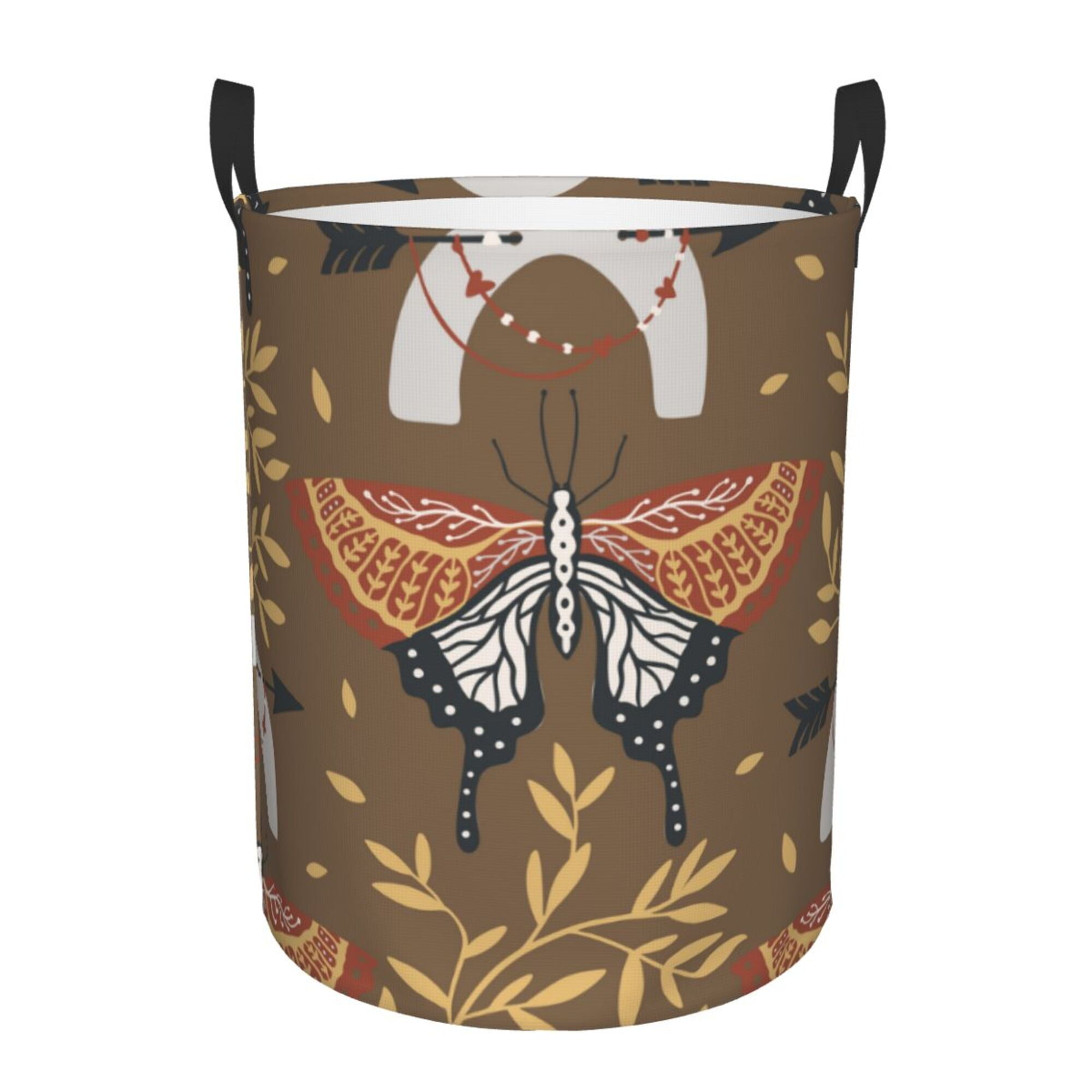 TEQUAN Waterproof Laundry Hampers, Boho Vintage Butterfly Pattern ...