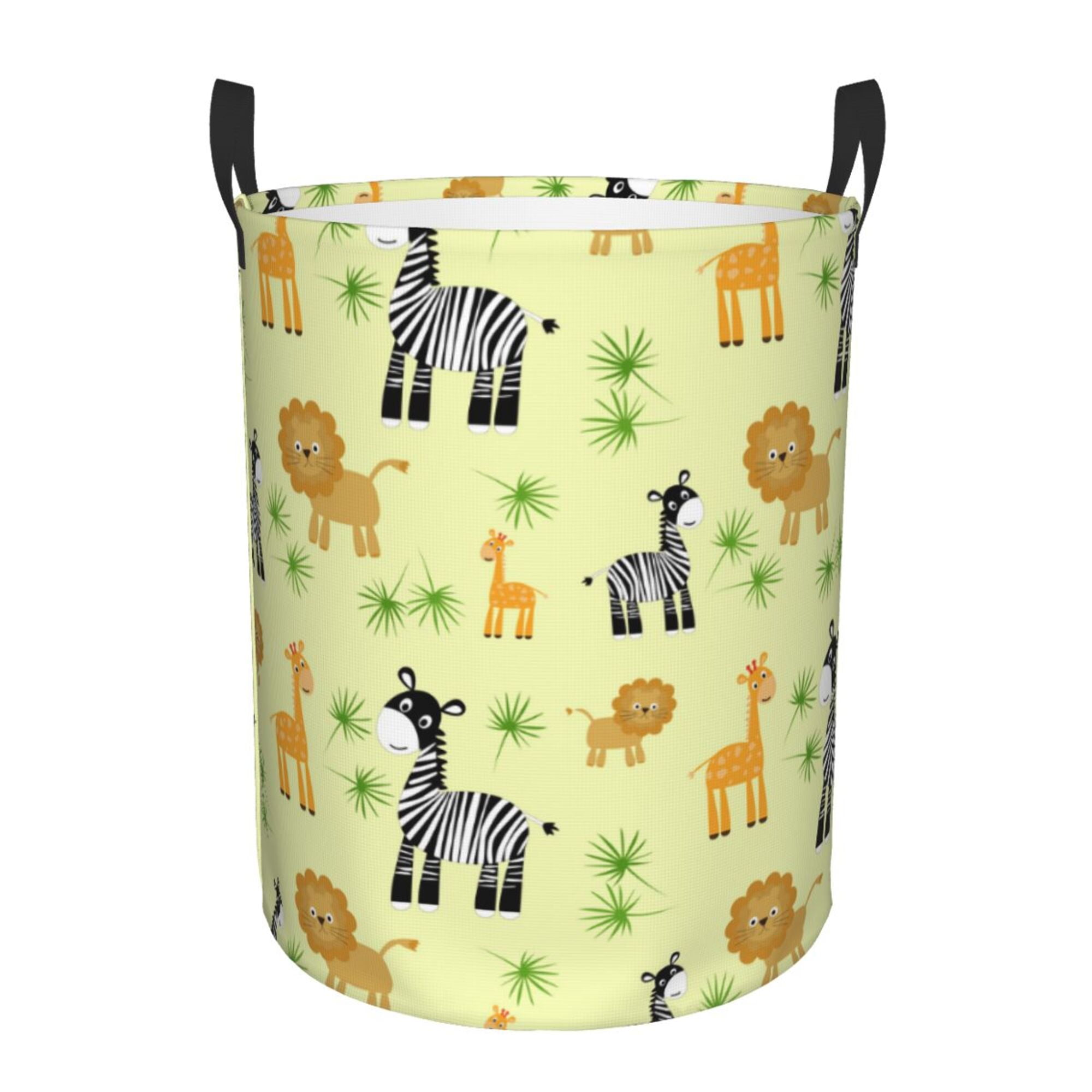 TEQUAN Waterproof Laundry Hampers, Cartoon African Zebra Lion Pattern ...