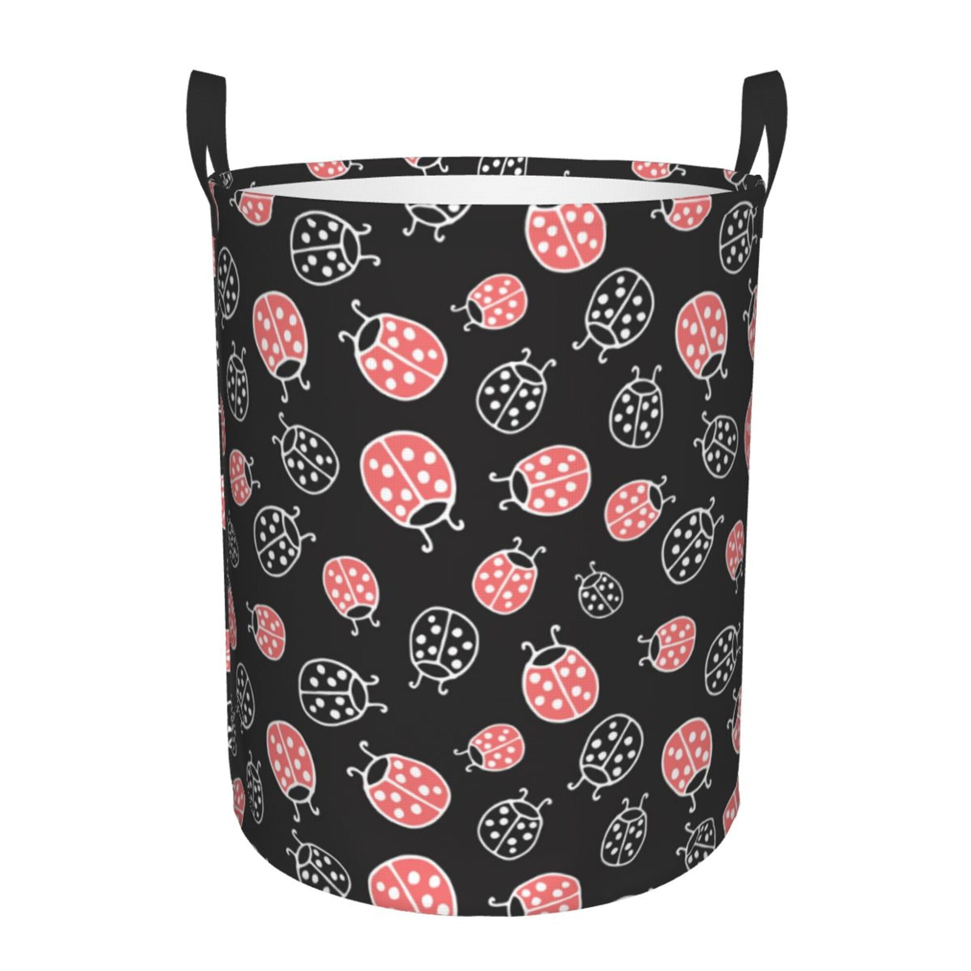 TEQUAN Waterproof Laundry Hampers, Cartoon Funny Pink Ladybugs Pattern ...