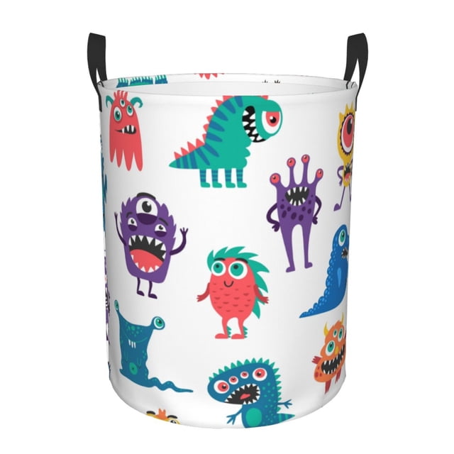 TEQUAN Waterproof Laundry Hampers, Cartoon Gremlin Cyclops Monsters ...