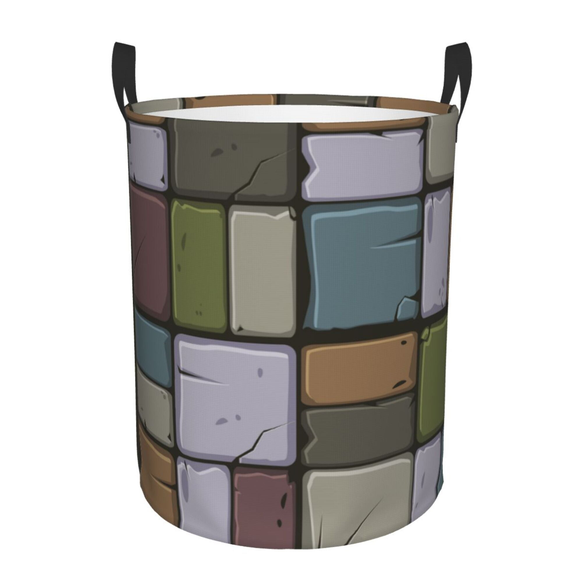 TEQUAN Waterproof Laundry Hampers, Colored Stone Tiles Abstract Pattern ...