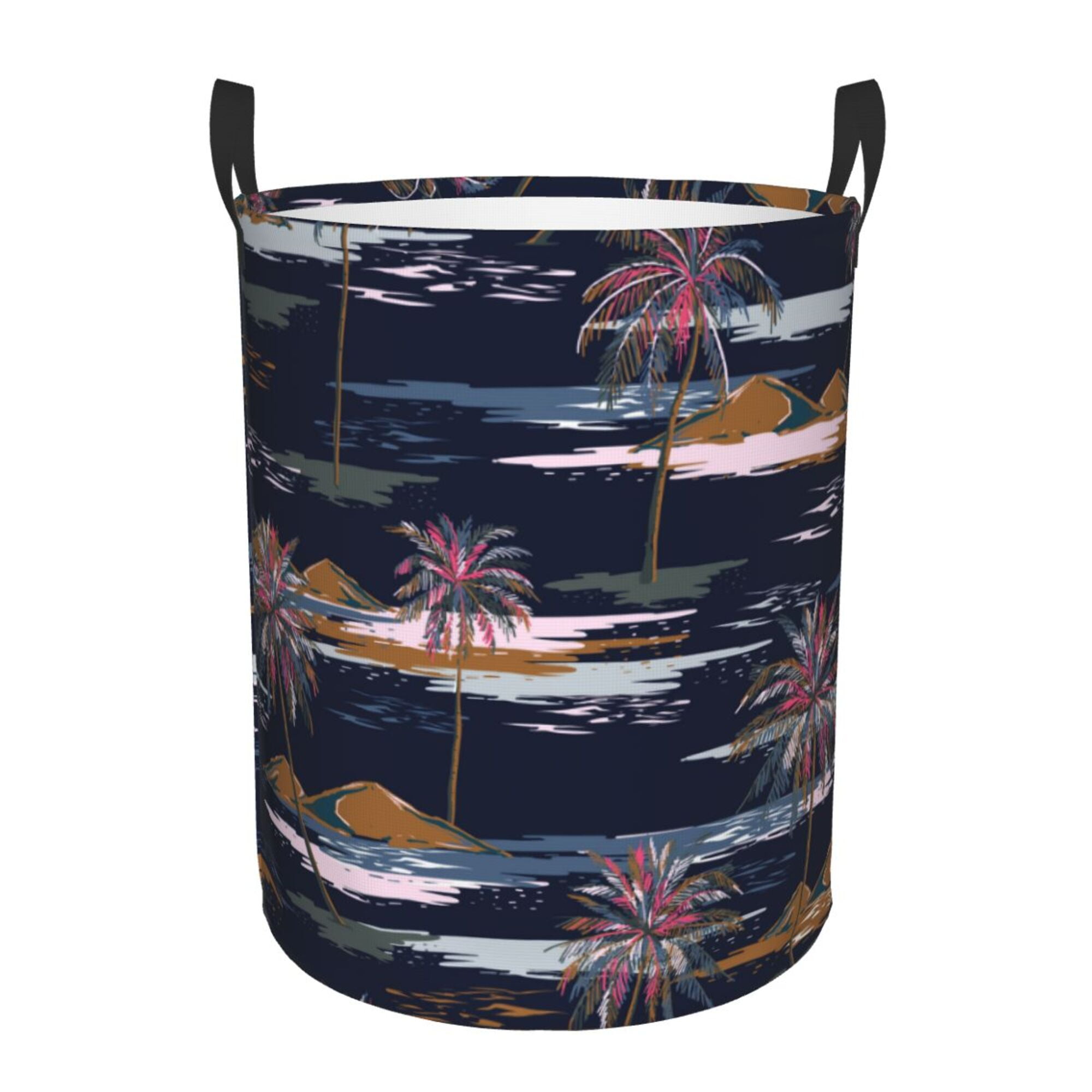 TEQUAN Waterproof Laundry Hampers, Colorful Hawaii Palm Trees Pattern ...
