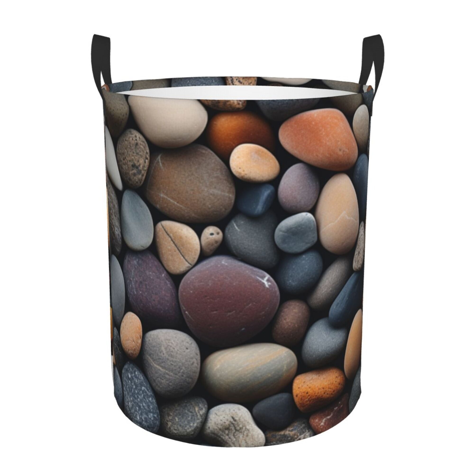 TEQUAN Waterproof Laundry Hampers, Colorful Pebble Rocks Pattern ...