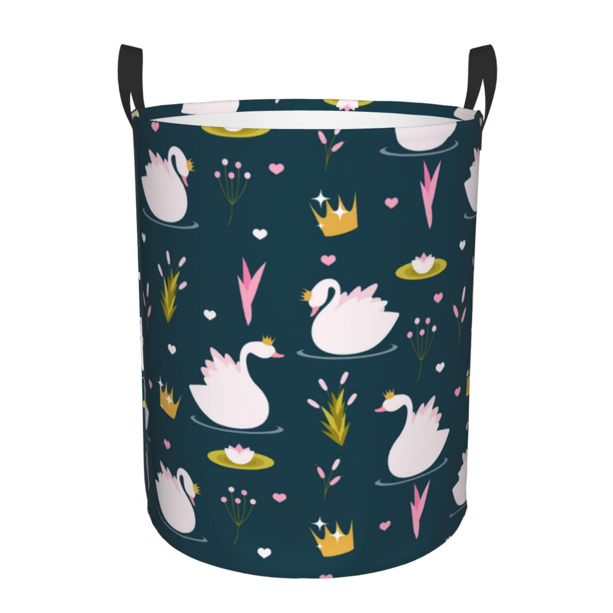 TEQUAN Waterproof Laundry Hampers, Cute Animals Pink Swan Pattern ...