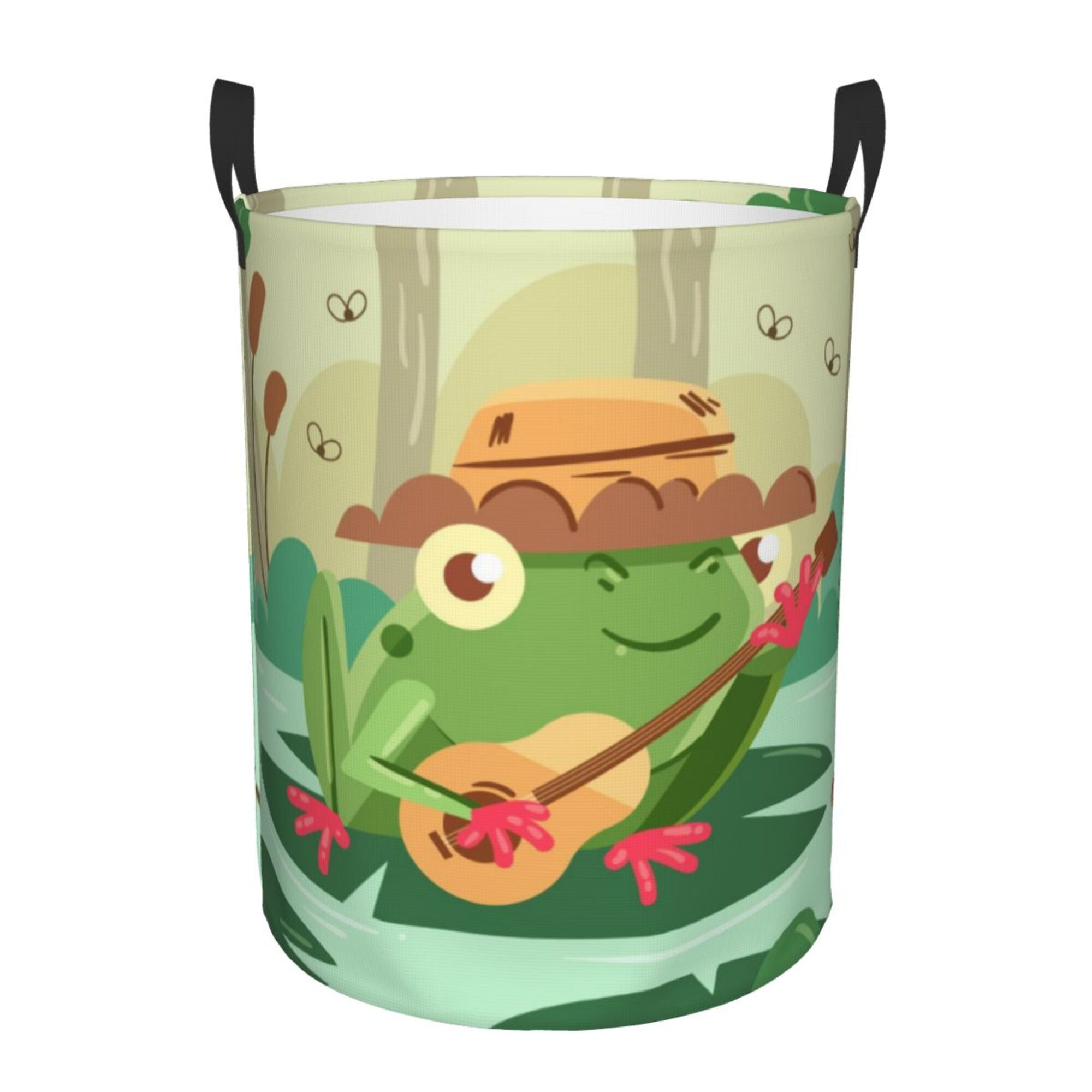 TEQUAN Waterproof Laundry Hampers, Cute Big Eyes Frog Pattern Clothes ...
