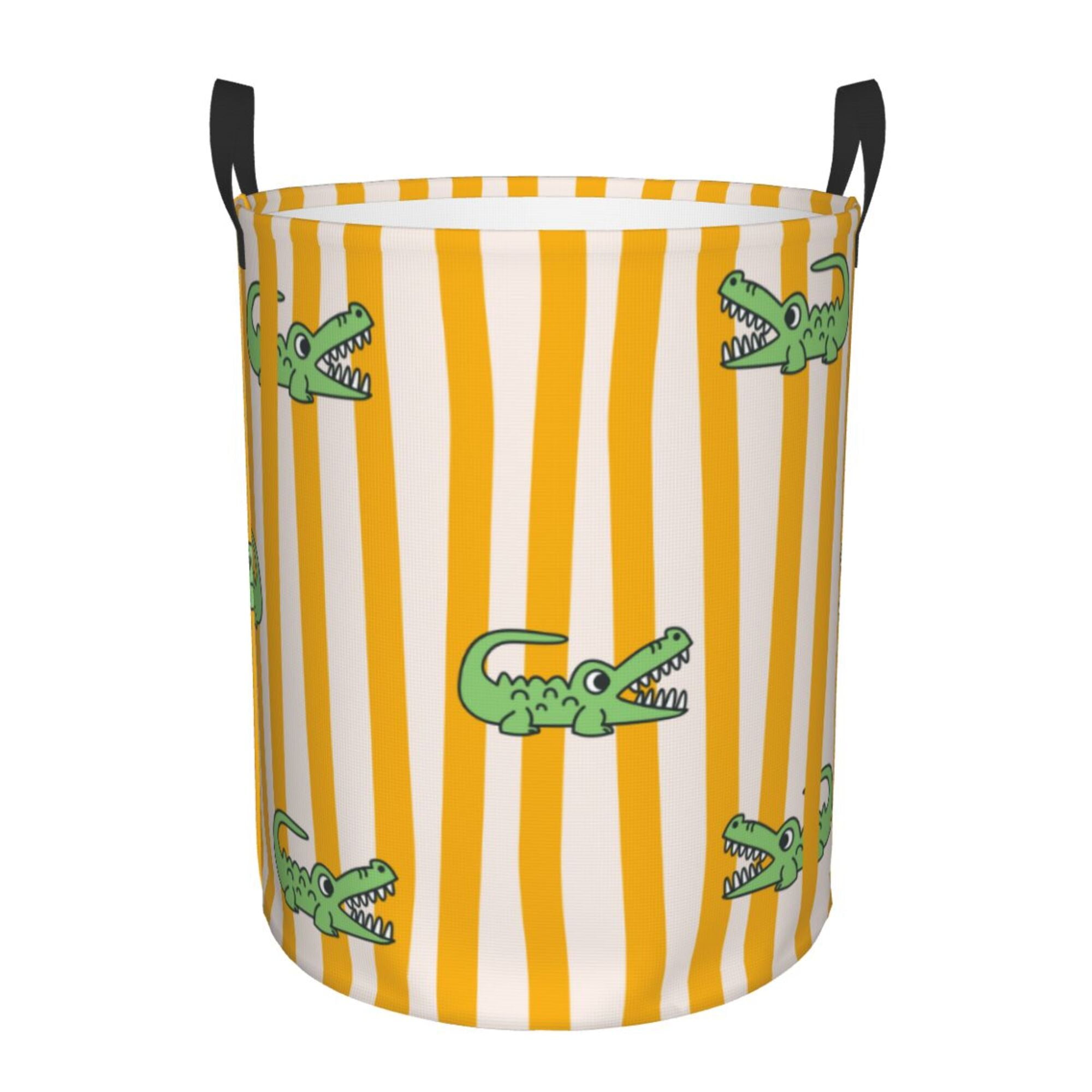 TEQUAN Waterproof Laundry Hampers, Cute Cartoon Green Crocodile Pattern ...