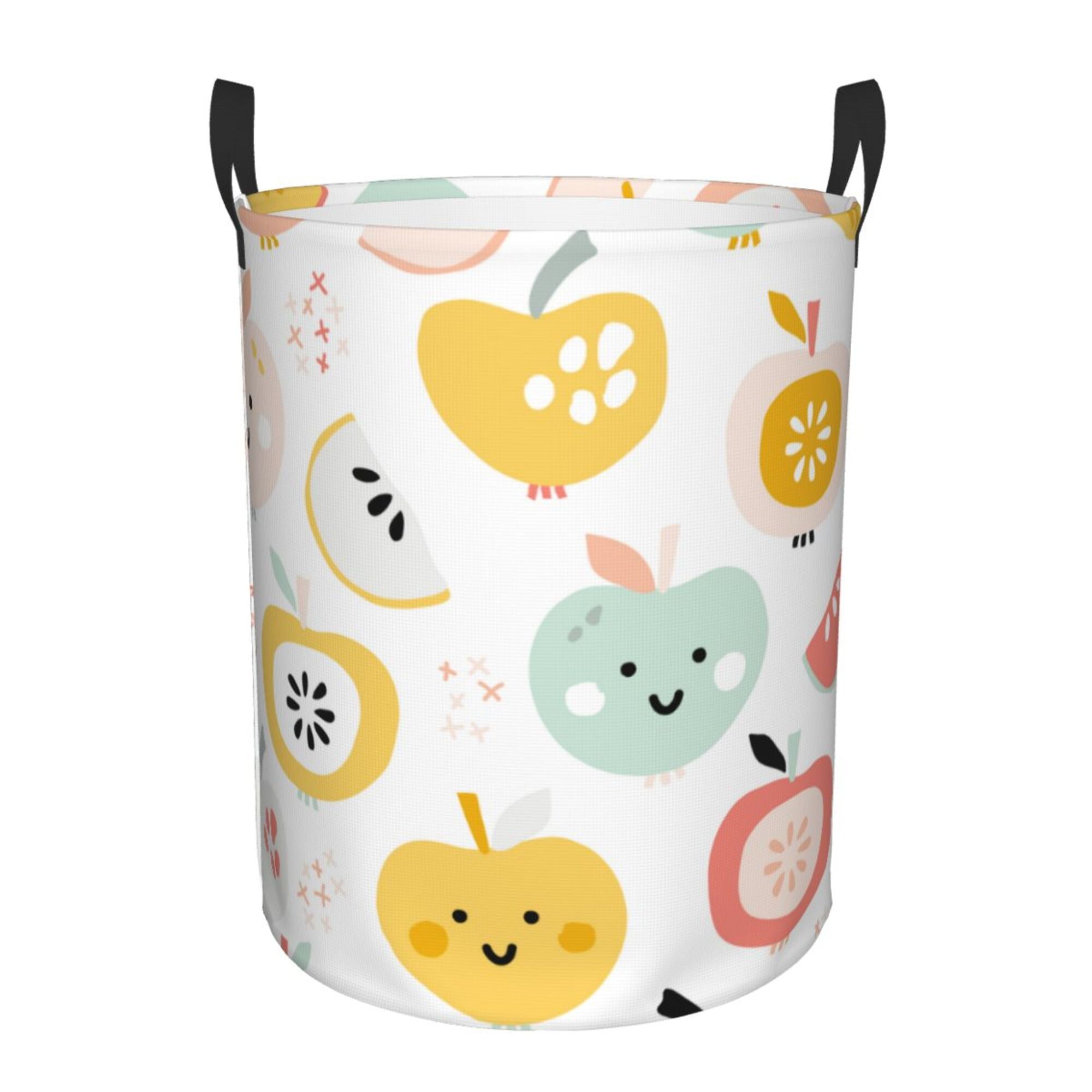 TEQUAN Waterproof Laundry Hampers, Cute Funny Smiling Fruits Pattern ...