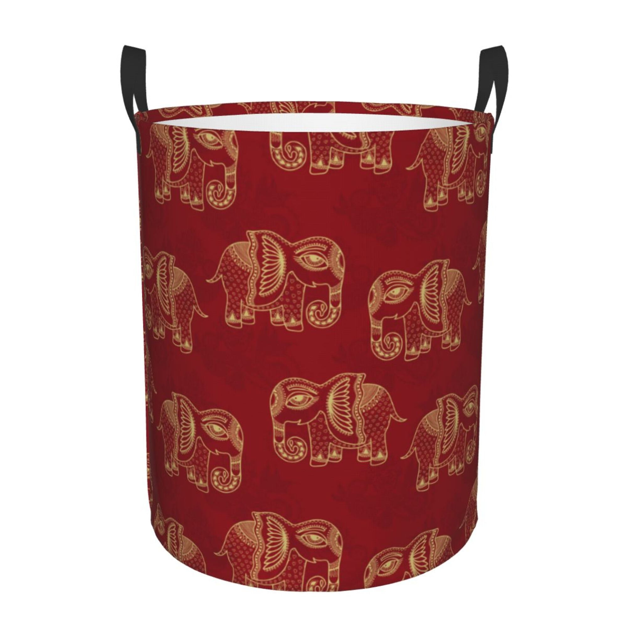 TEQUAN Waterproof Laundry Hampers, Cute Golden Little Elephant Pattern ...