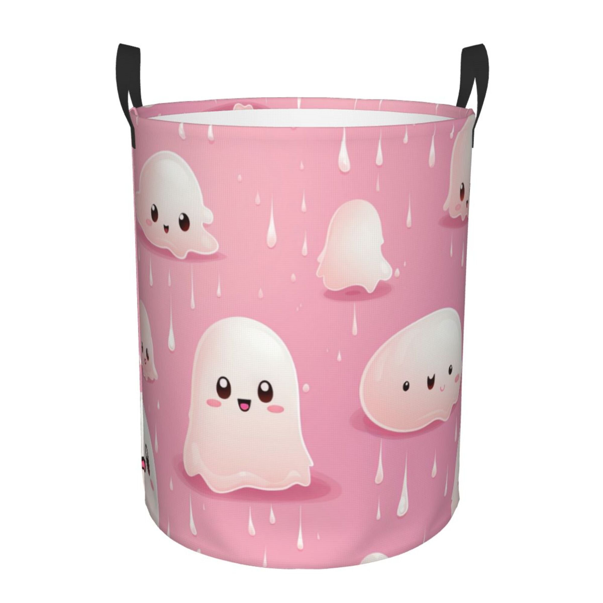 TEQUAN Waterproof Laundry Hampers, Cute Pink Ghosts Pattern Clothes ...