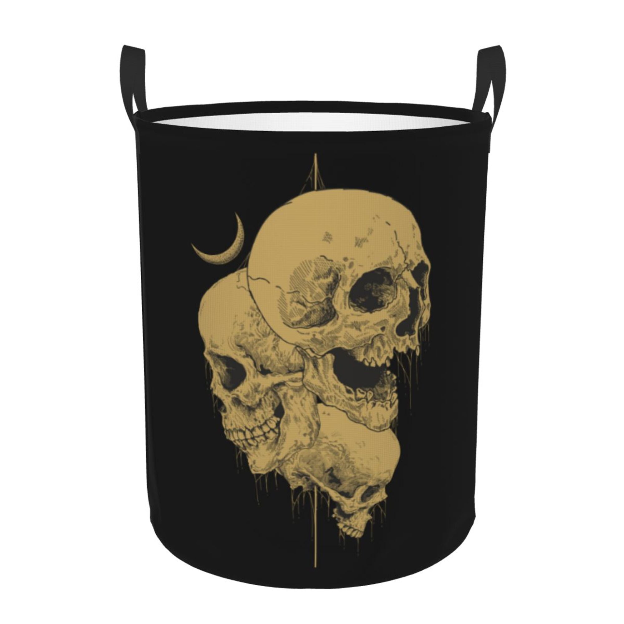TEQUAN Waterproof Laundry Hampers, Dark Skull Demon Head Moon Pattern ...