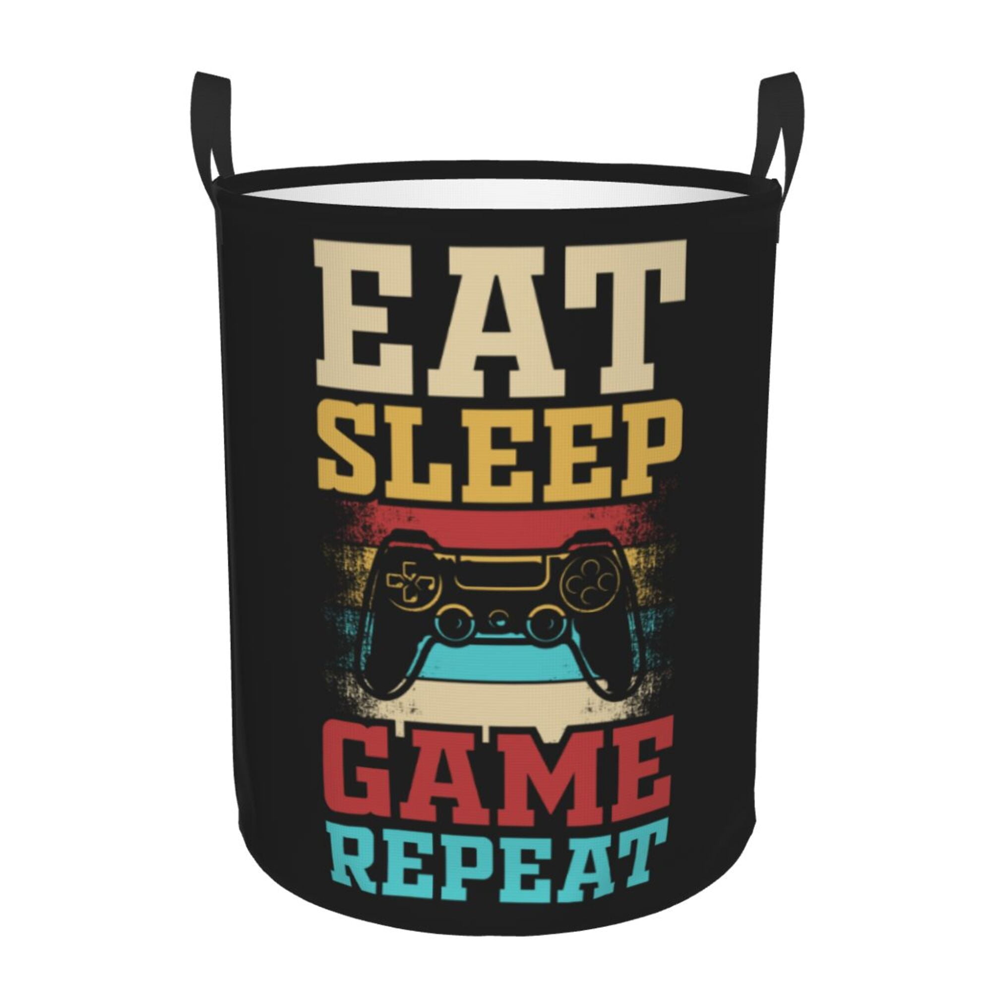 TEQUAN Waterproof Laundry Hampers, Eat Sleep Game Repeat Gamepad ...