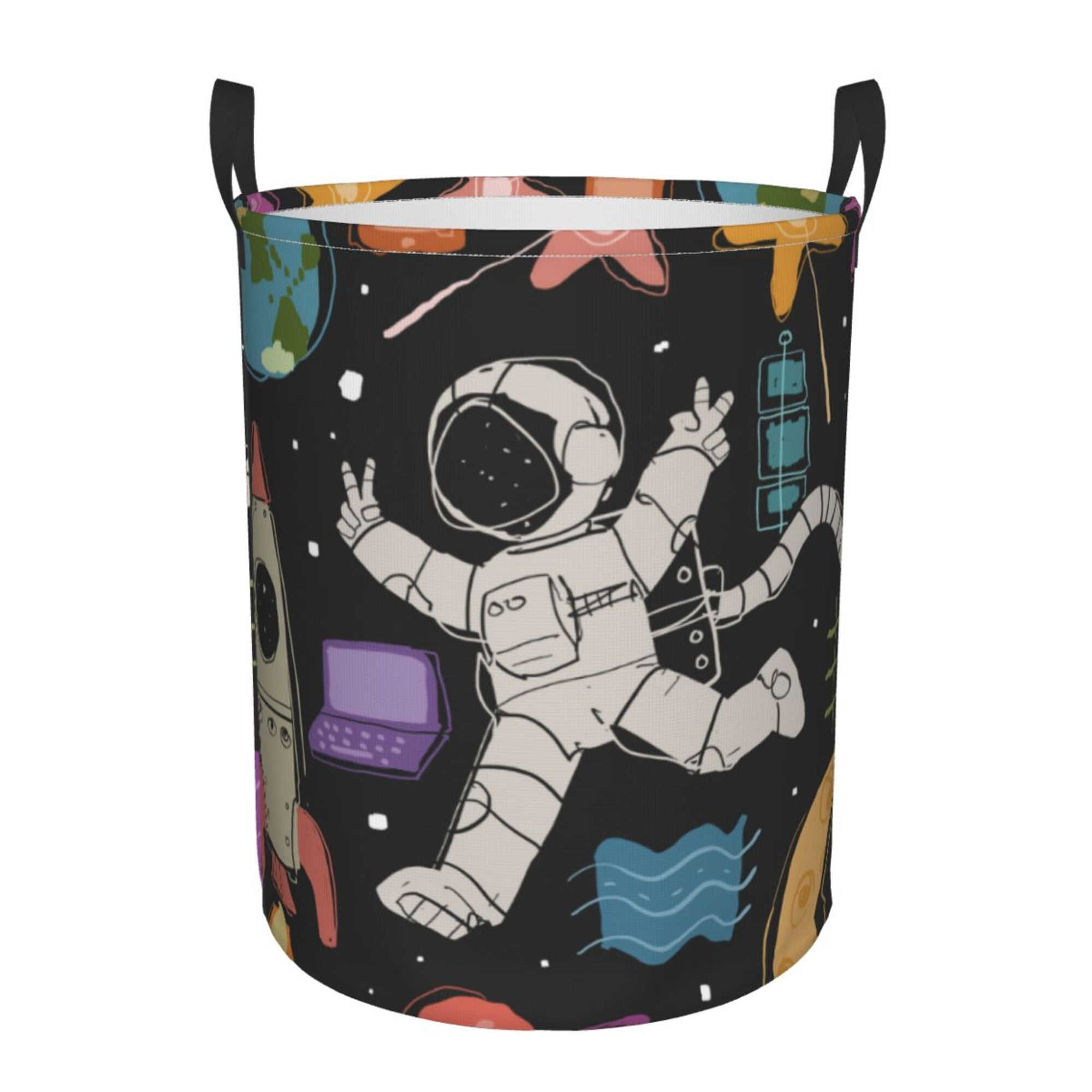 TEQUAN Waterproof Laundry Hampers, Fantasy Astronaut Space Rocket ...