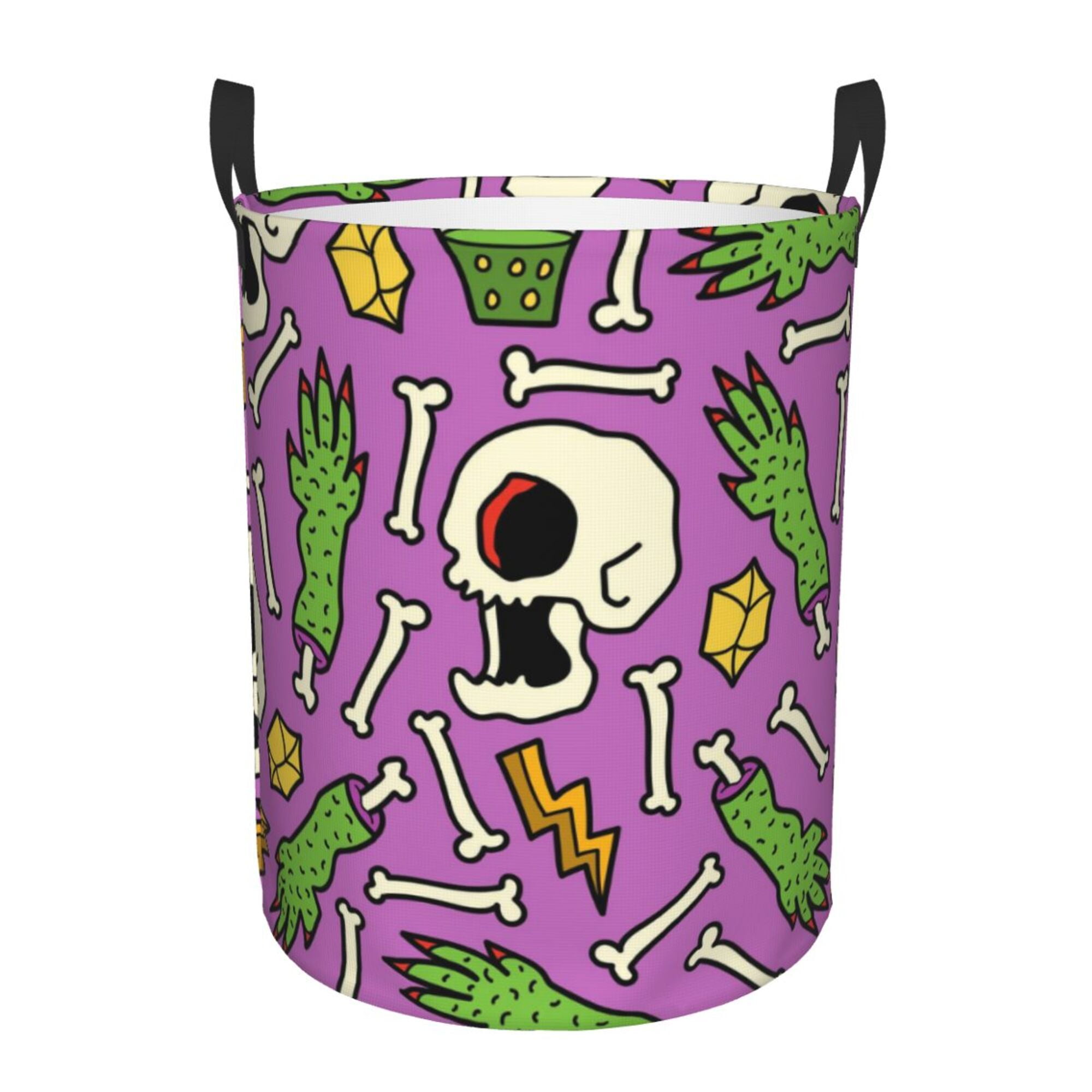 TEQUAN Waterproof Laundry Hampers, Gothic Spooky Skull Ghosts Pattern ...