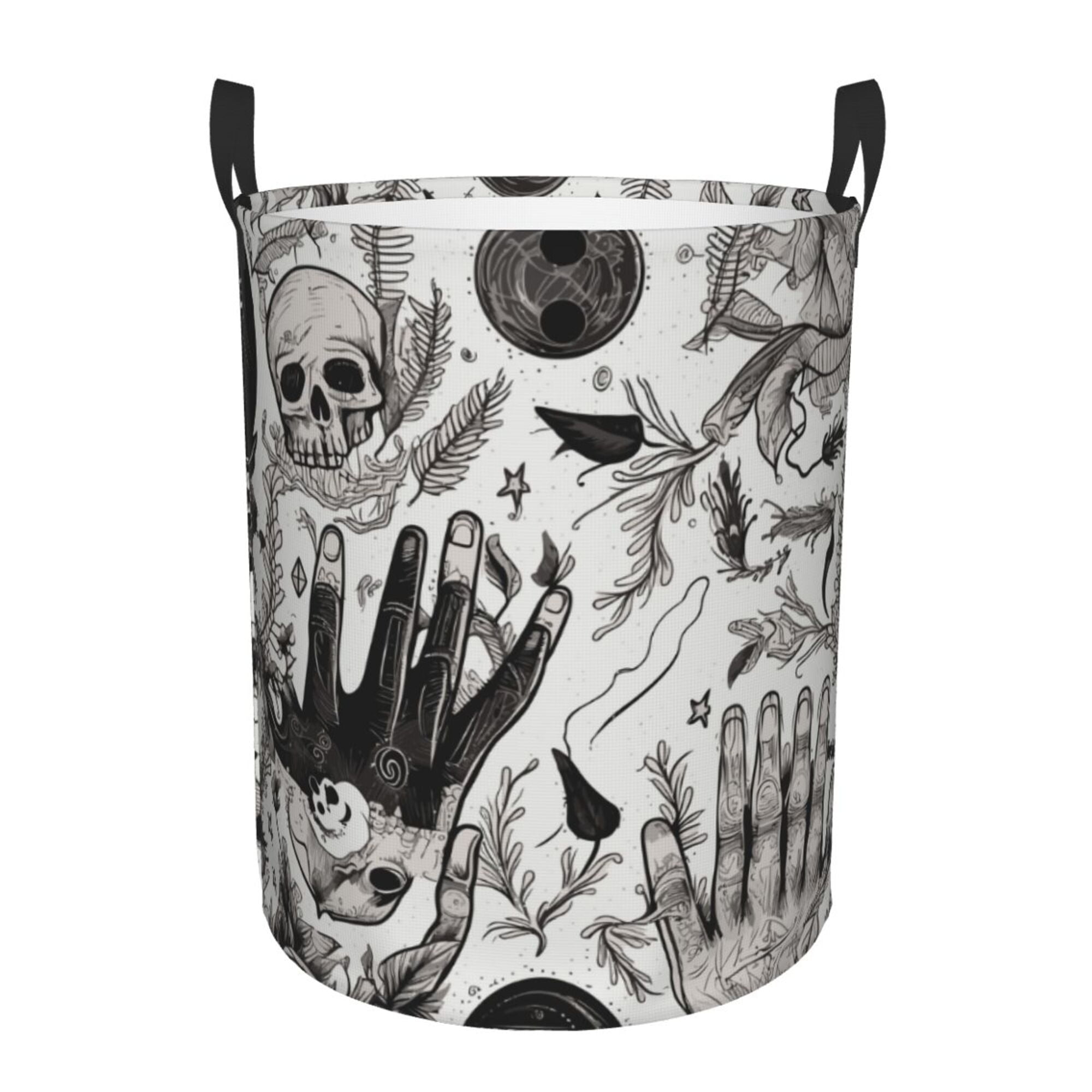 TEQUAN Waterproof Laundry Hampers, Grunge Goth Aesthetic Pattern ...