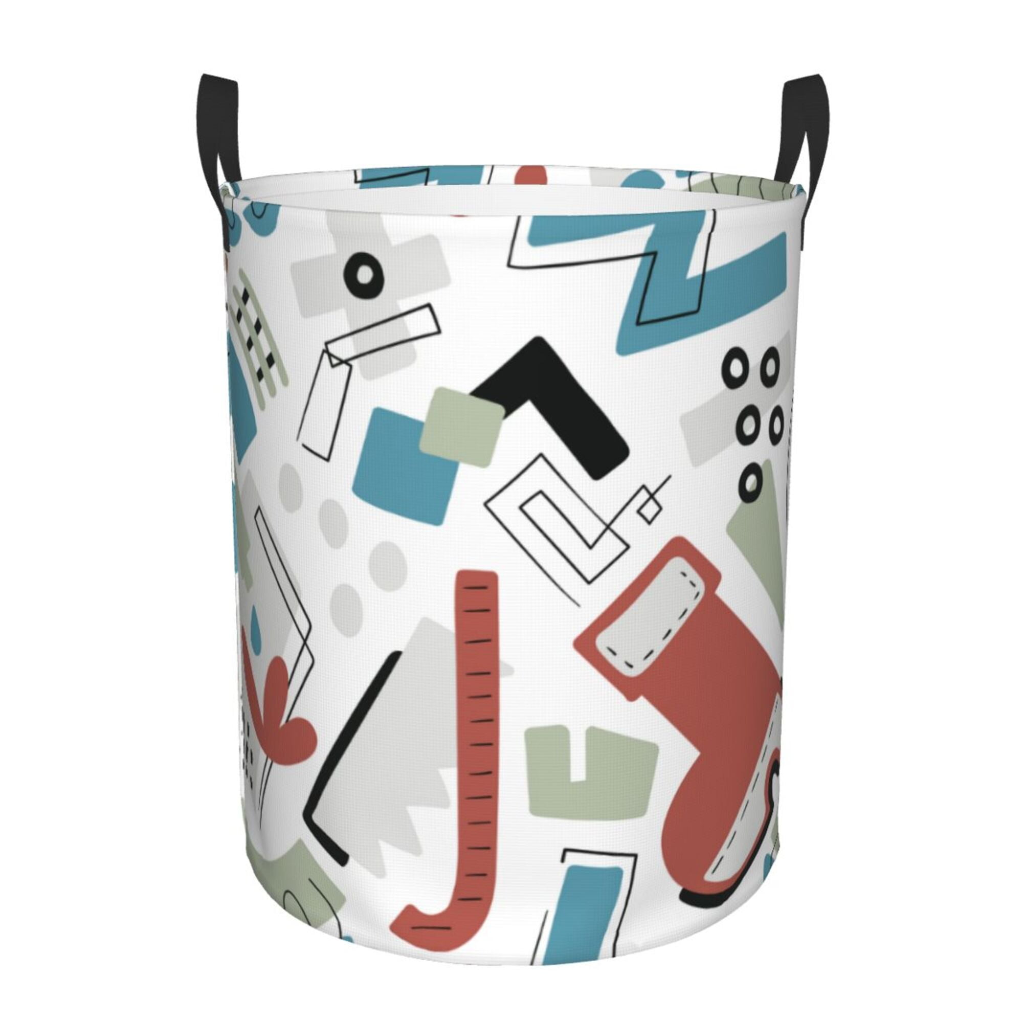 TEQUAN Waterproof Laundry Hampers, Hand Drawn Abstract Doodle Pattern ...