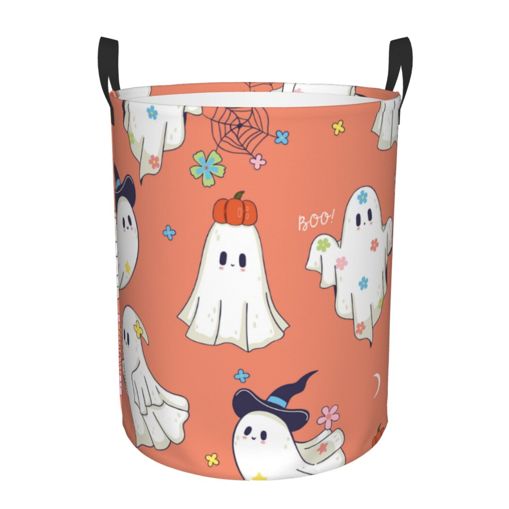 TEQUAN Waterproof Laundry Hampers, Magical Cute Happy Ghosts Pattern ...