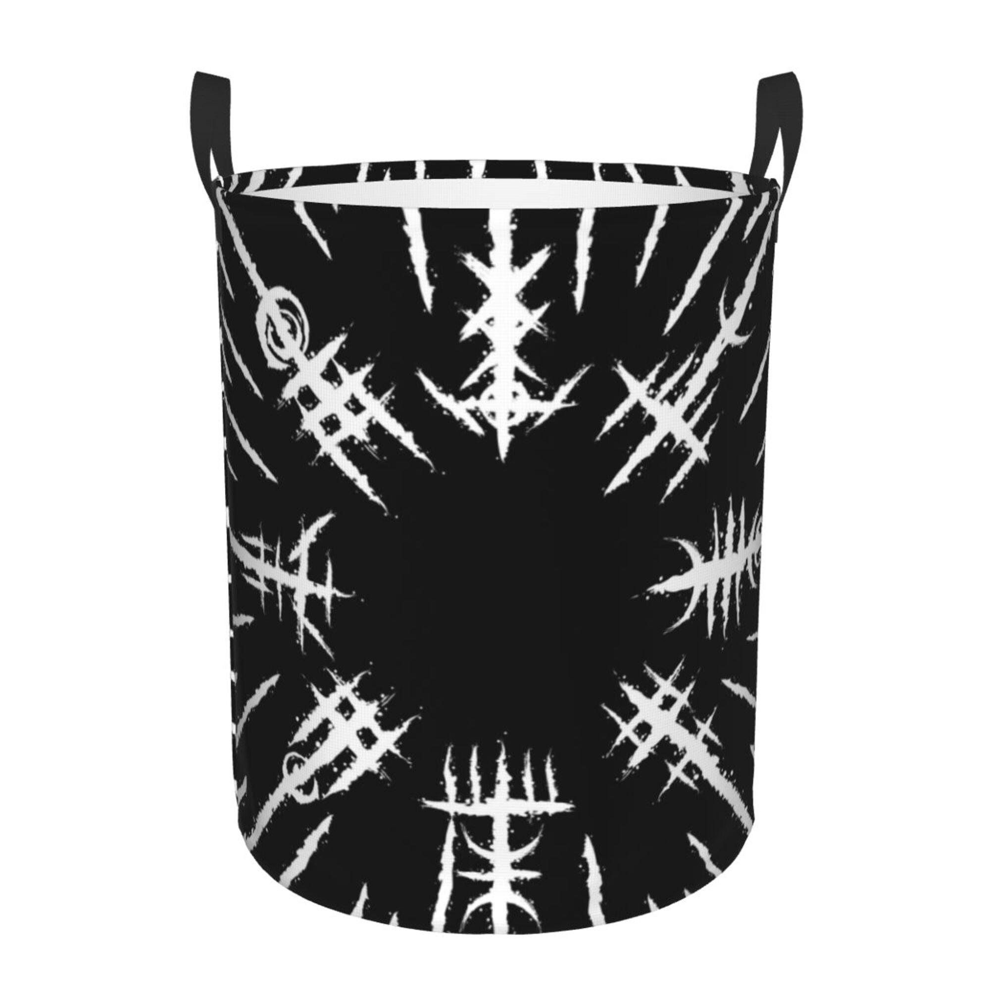 TEQUAN Waterproof Laundry Hampers, Norse Viking White Symbol Lines ...