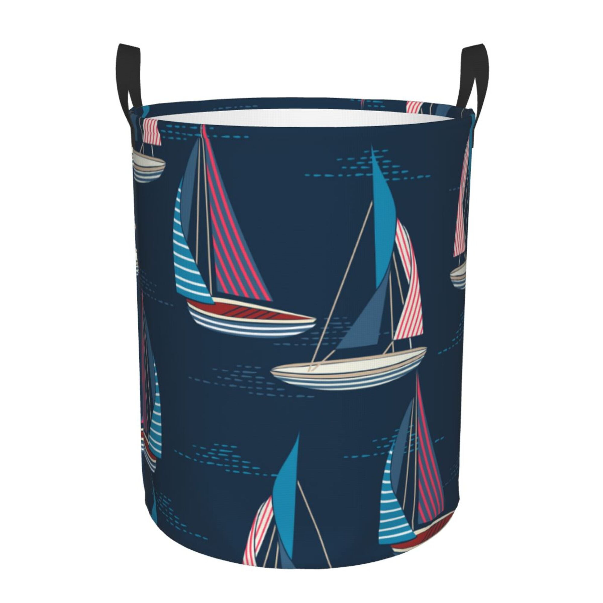 TEQUAN Waterproof Laundry Hampers, Ocean Beach Sailboat Surfing Pattern ...