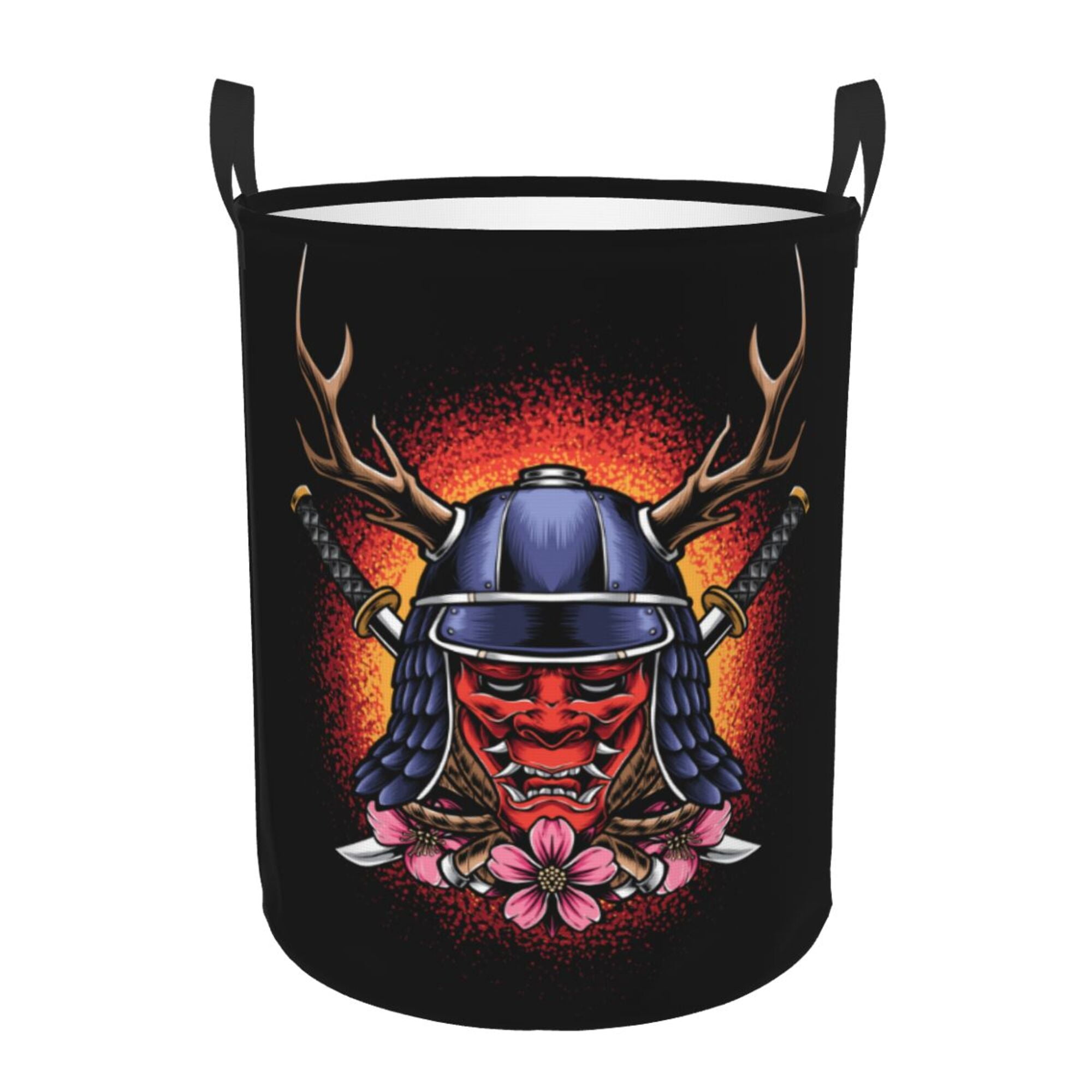 TEQUAN Waterproof Laundry Hampers, Oni Mask Samurai Pattern Clothes ...