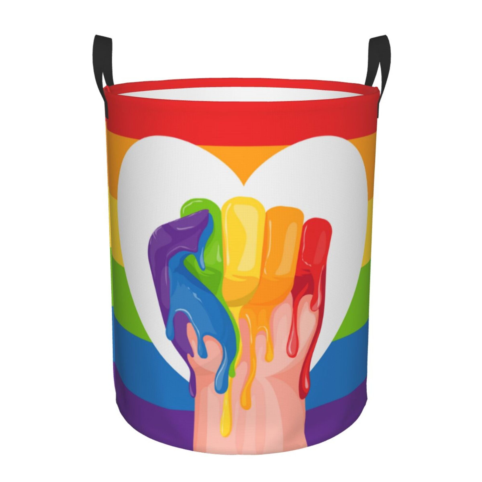 TEQUAN Waterproof Laundry Hampers, Pride Day Lgtb Peace Love Pattern ...