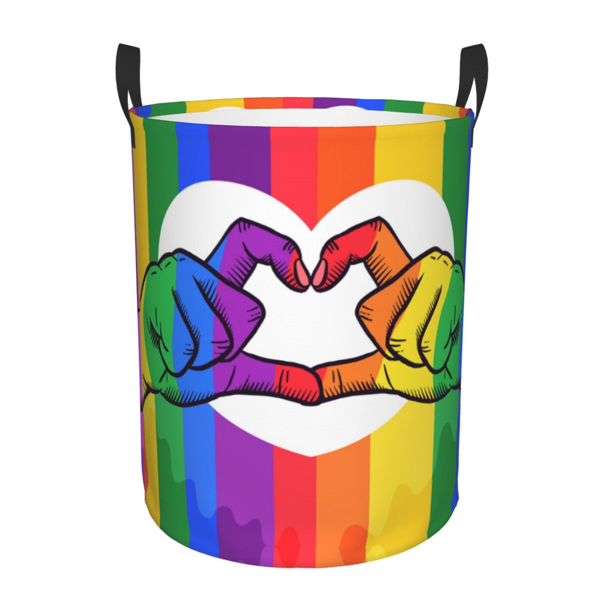 TEQUAN Waterproof Laundry Hampers, Pride Day Rainbow Flag Pattern ...