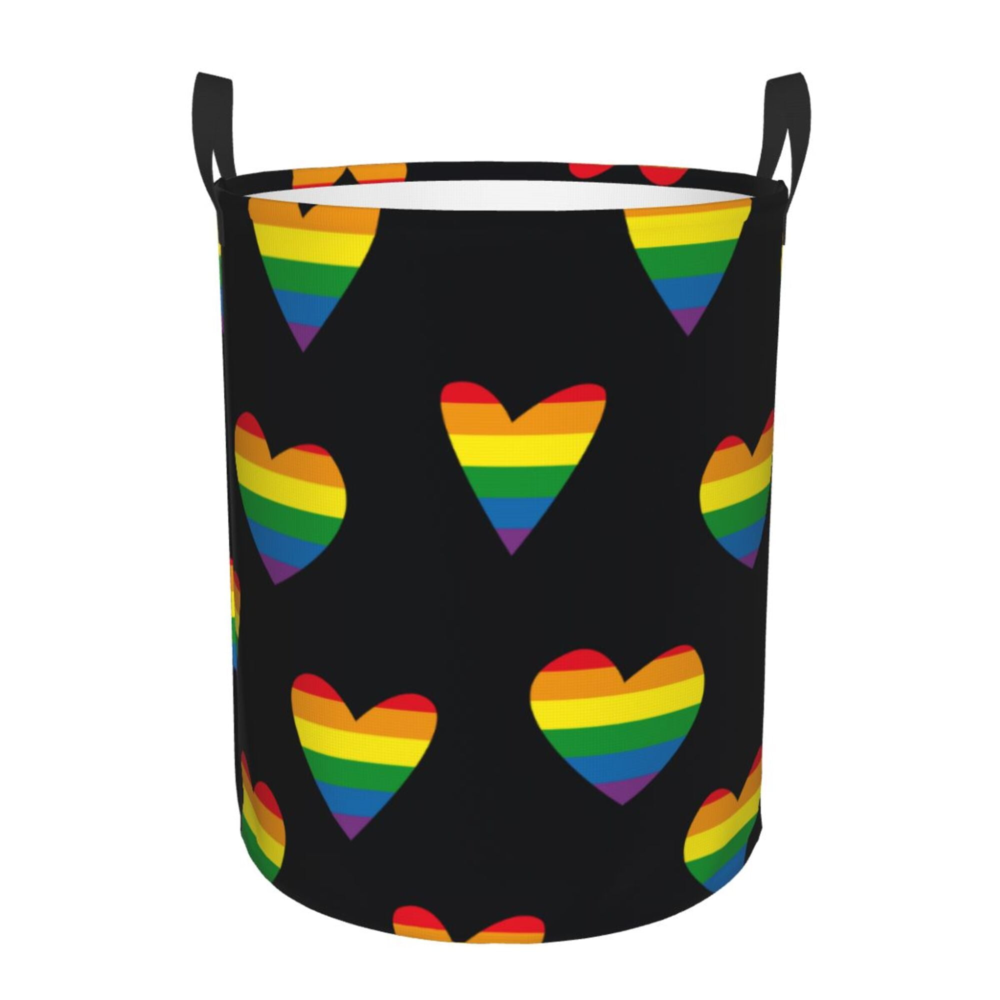 TEQUAN Waterproof Laundry Hampers, Rainbow Hearts Lgbt Pride Pattern ...