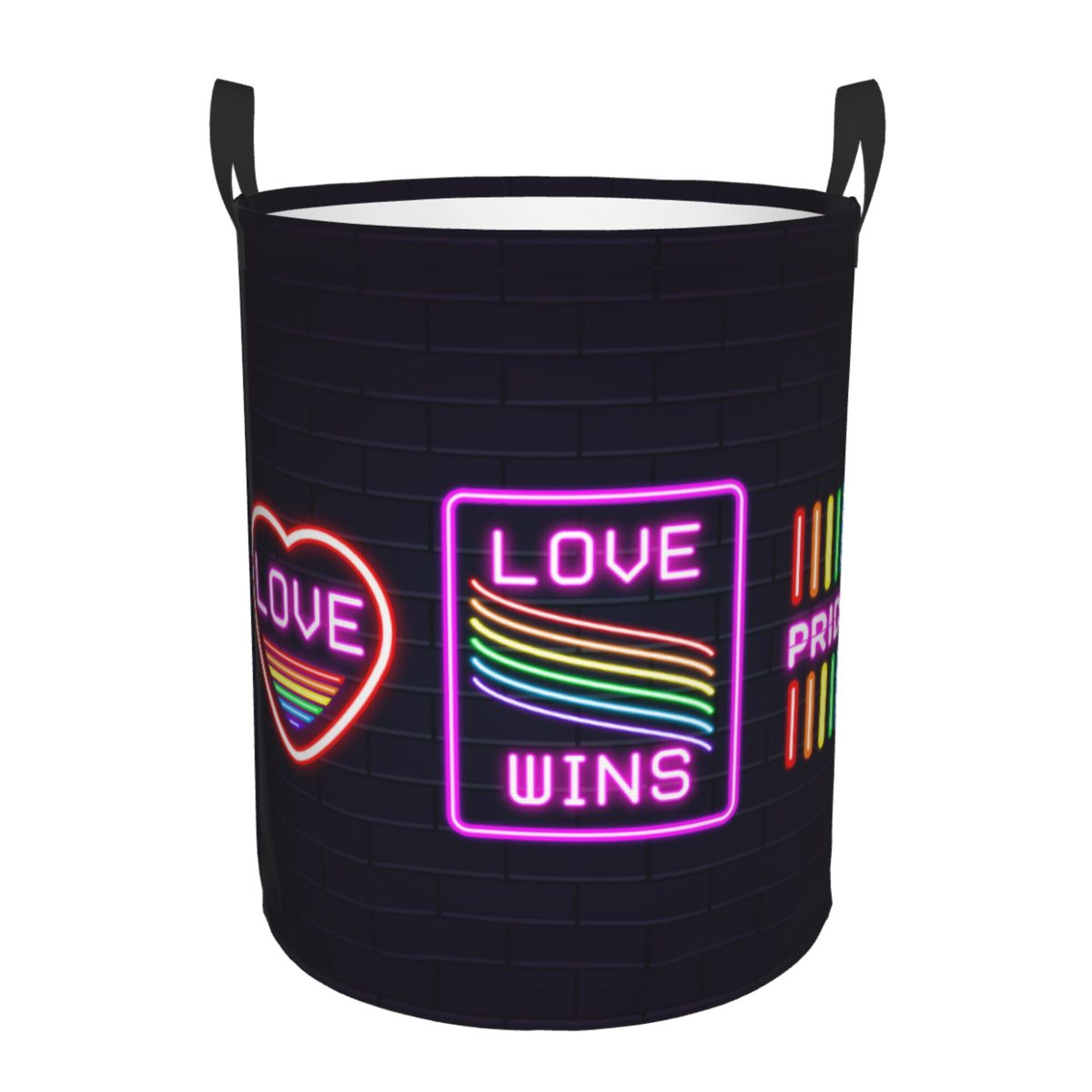 TEQUAN Waterproof Laundry Hampers, Rainbow Neon Lgbt Pride Pattern ...