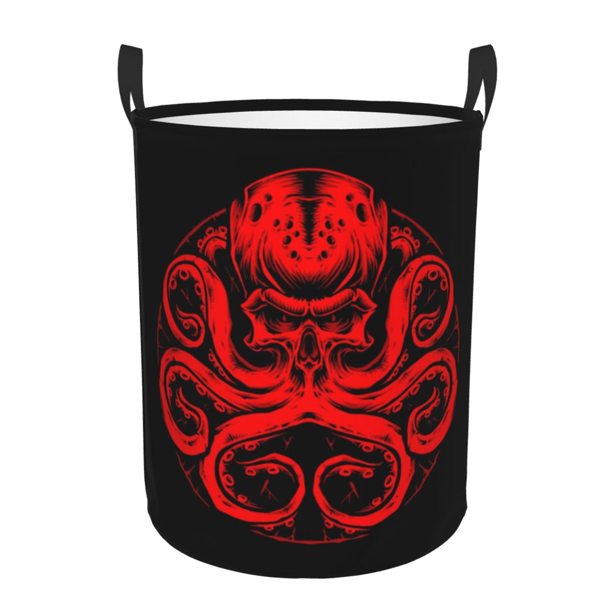 TEQUAN Waterproof Laundry Hampers, Red Monster Octopus Pattern Clothes ...