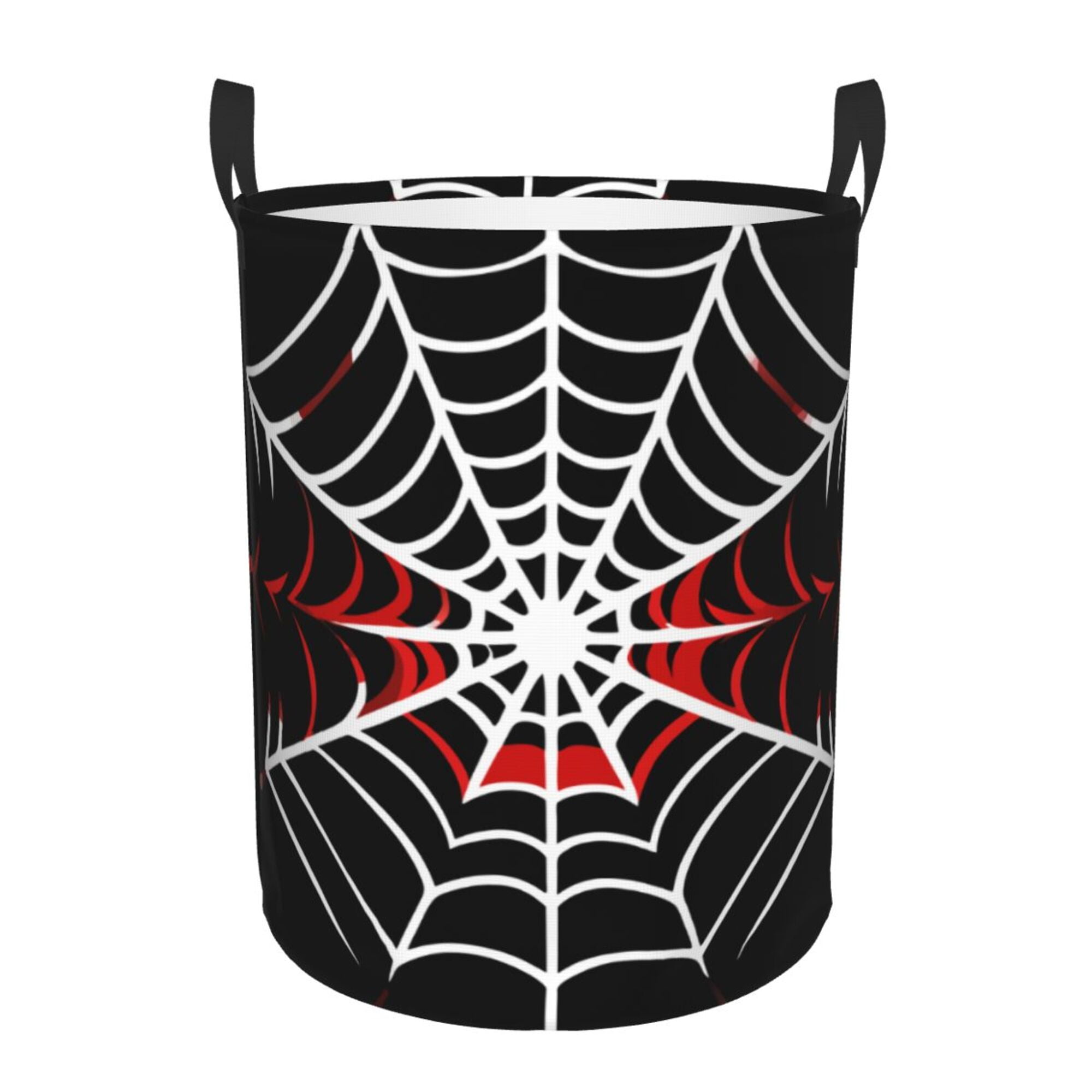 TEQUAN Waterproof Laundry Hampers, Red White Spider Web Pattern Clothes ...