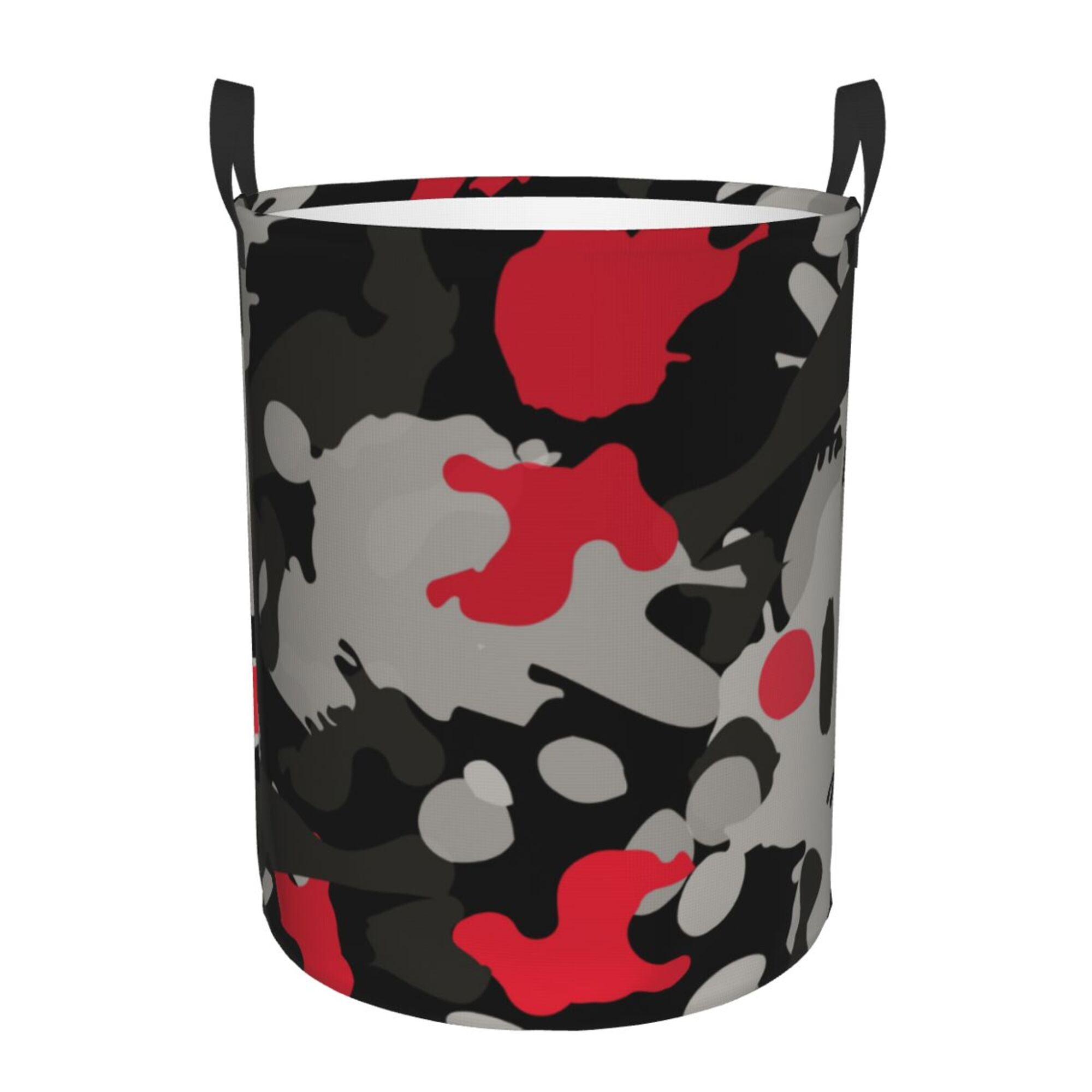 TEQUAN Waterproof Laundry Hampers, Red and Grey Camo Pattern Clothes ...