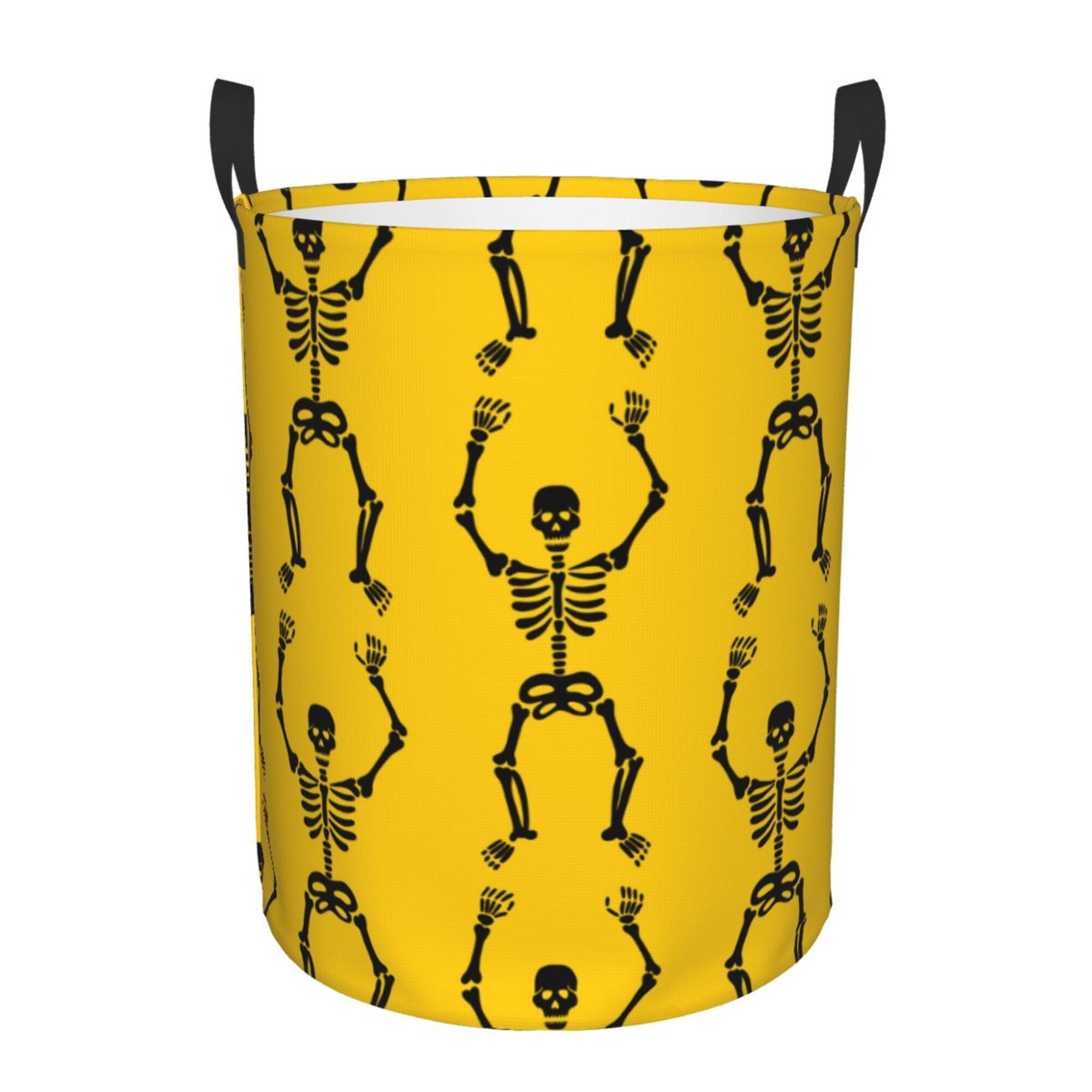 TEQUAN Waterproof Laundry Hampers, Simple Yellow Skeletons Symbol ...