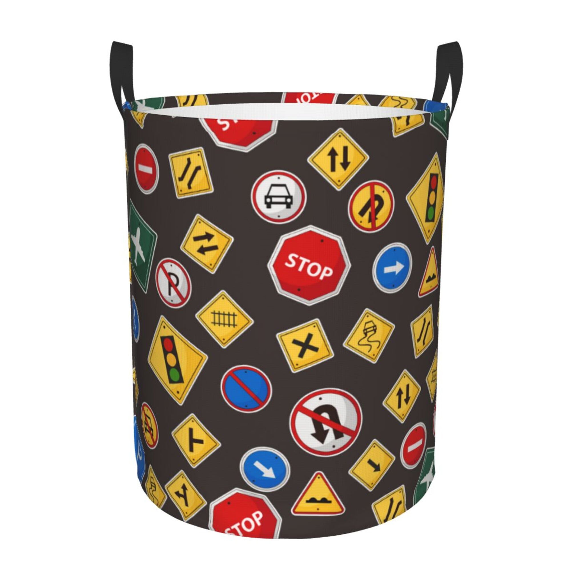TEQUAN Waterproof Laundry Hampers, Traffic Safety Signs Pattern Clothes ...