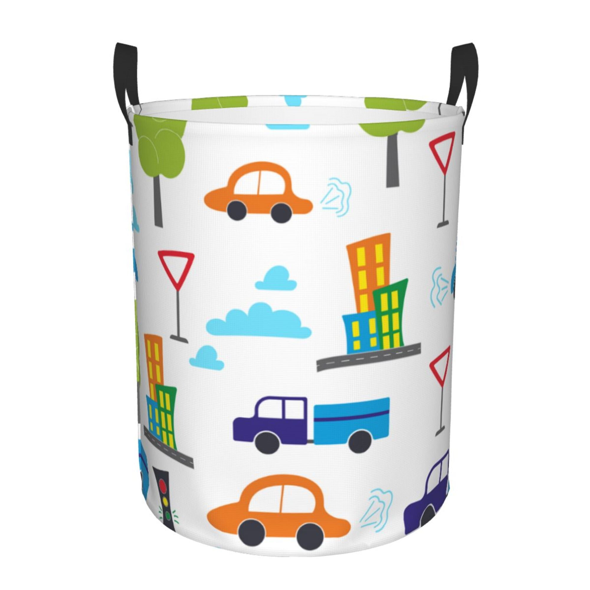 TEQUAN Waterproof Laundry Hampers, Transportation Theme Cartoon Car ...