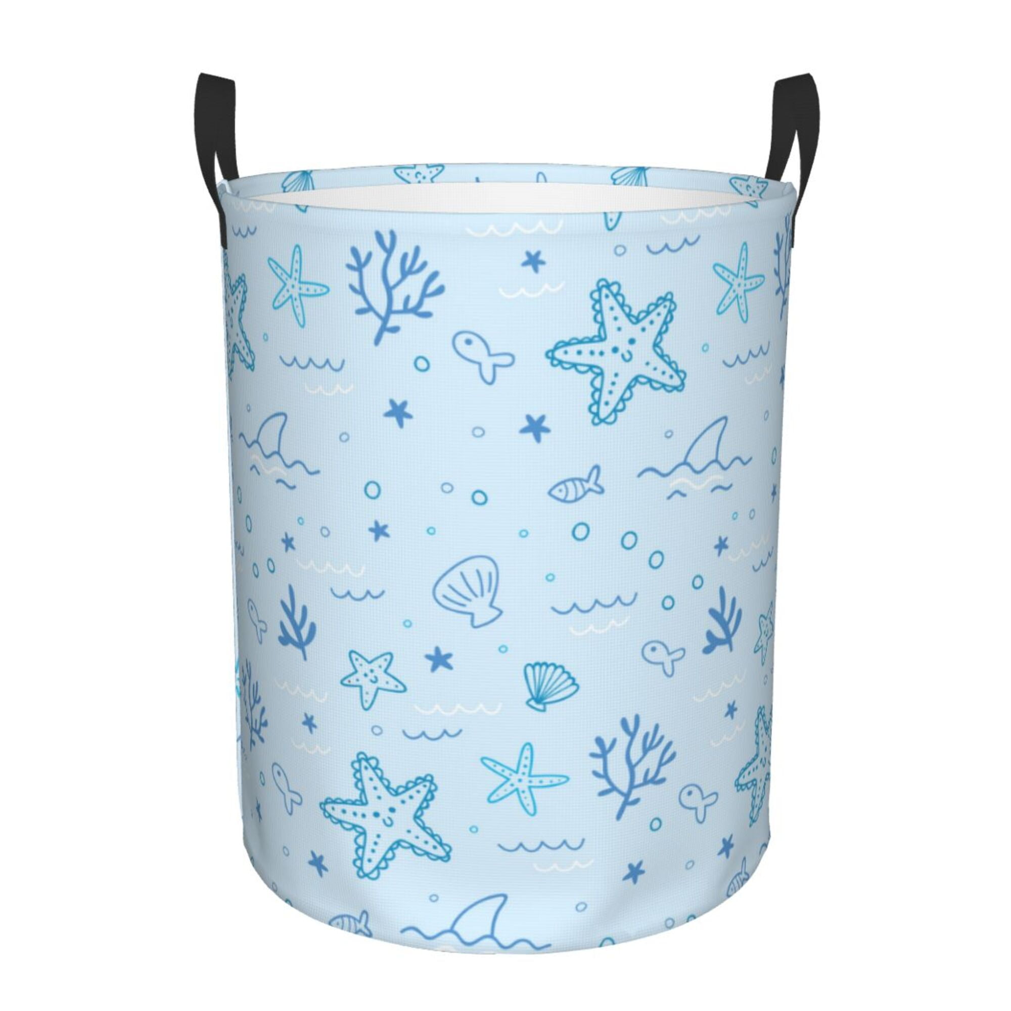 TEQUAN Waterproof Laundry Hampers, Underwater Animals Ocean Seashells ...