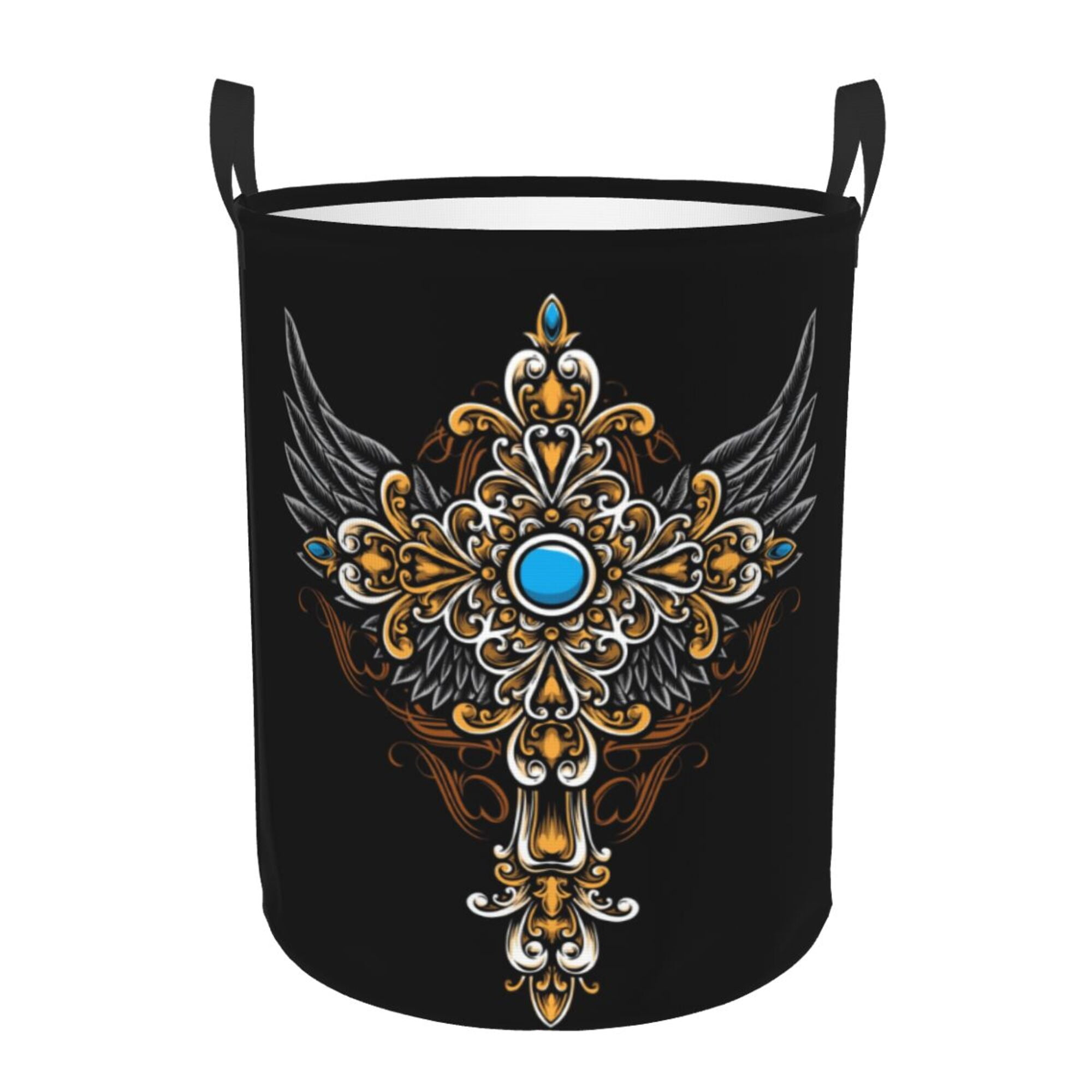 TEQUAN Waterproof Laundry Hampers, Vintage Gothic Cross Ornament ...