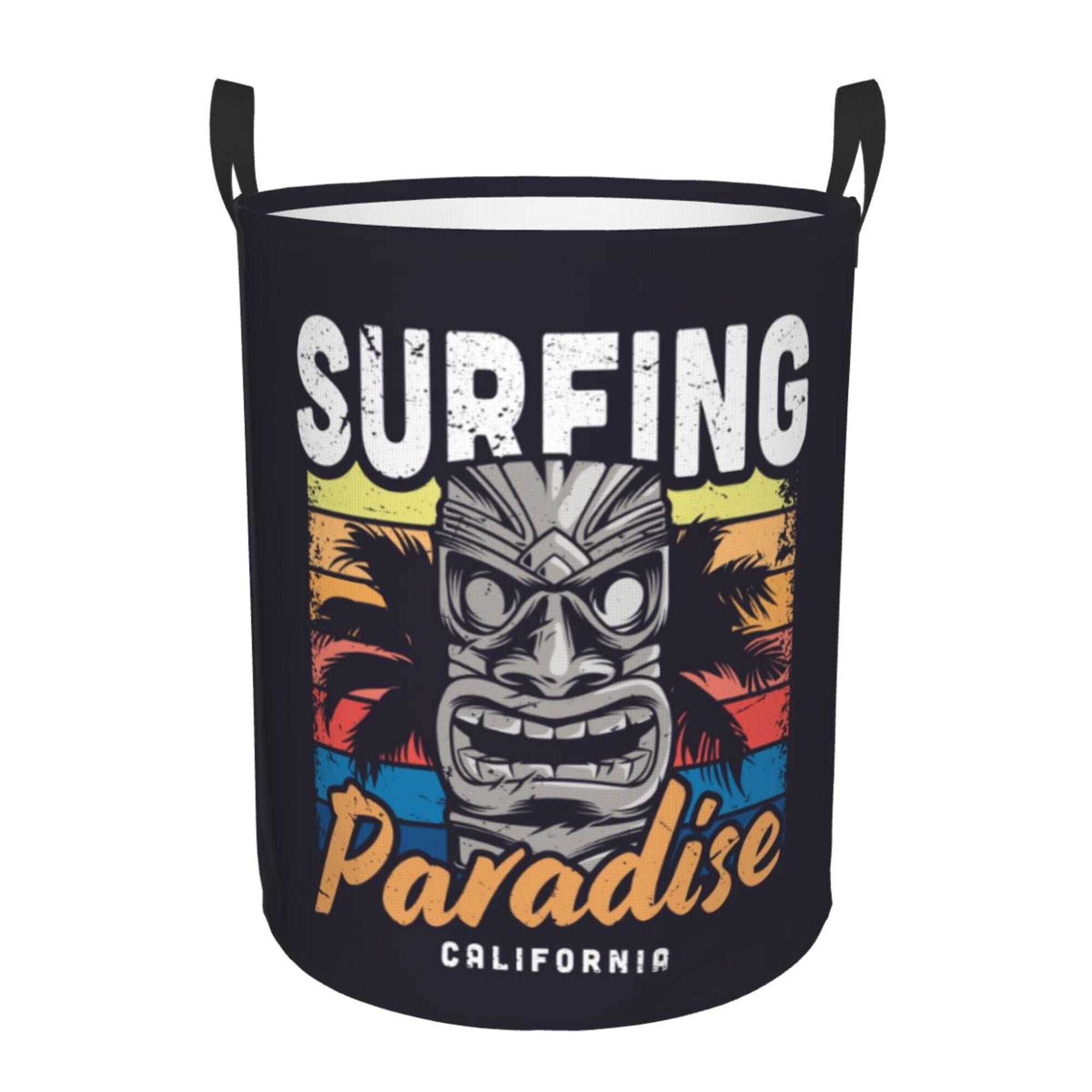 TEQUAN Waterproof Laundry Hampers, Vintage Surfing Paradise Pattern ...